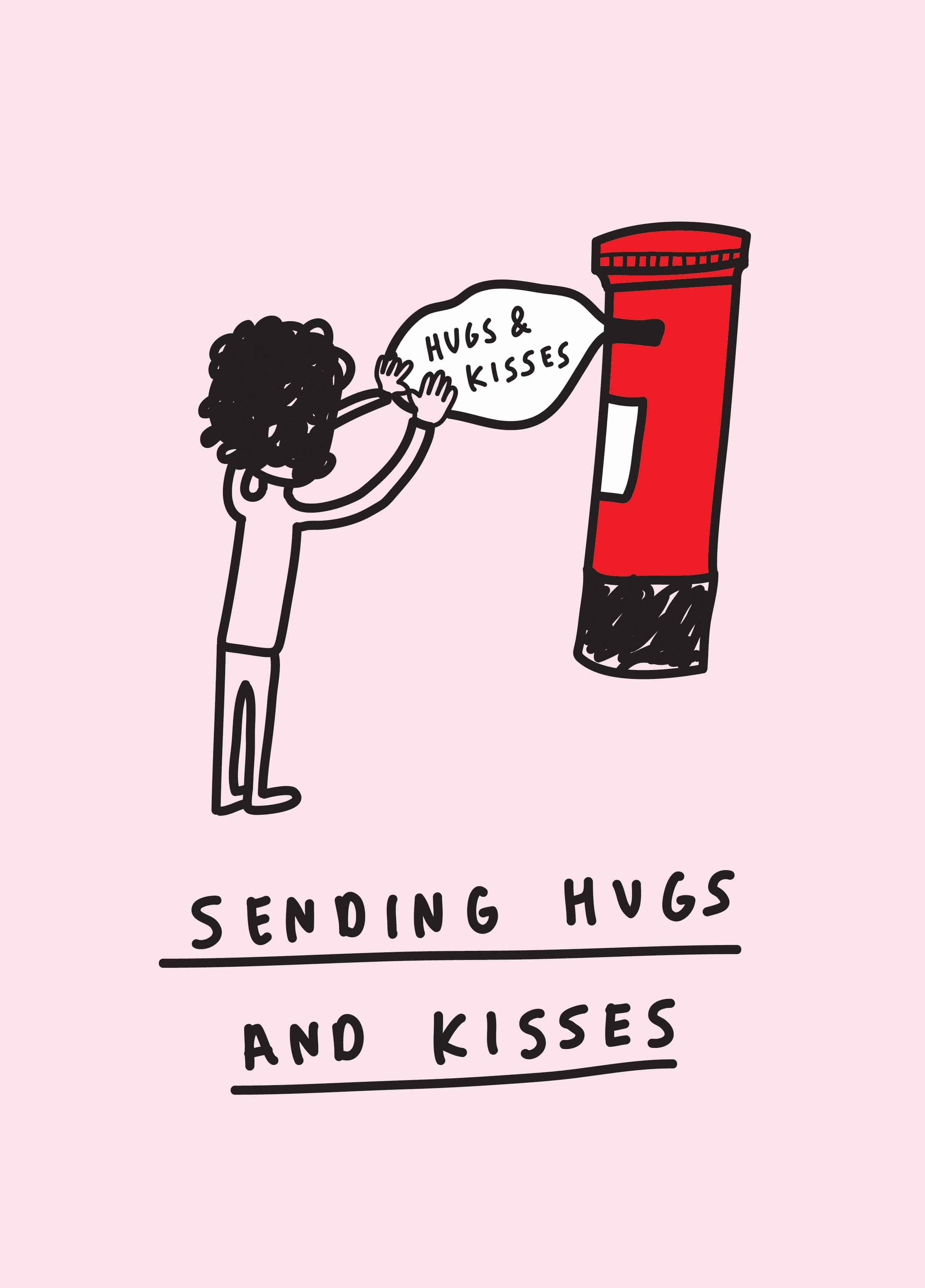 Postbox Sending Hugs And Kisses Card – Scribbler Cards & Gifts