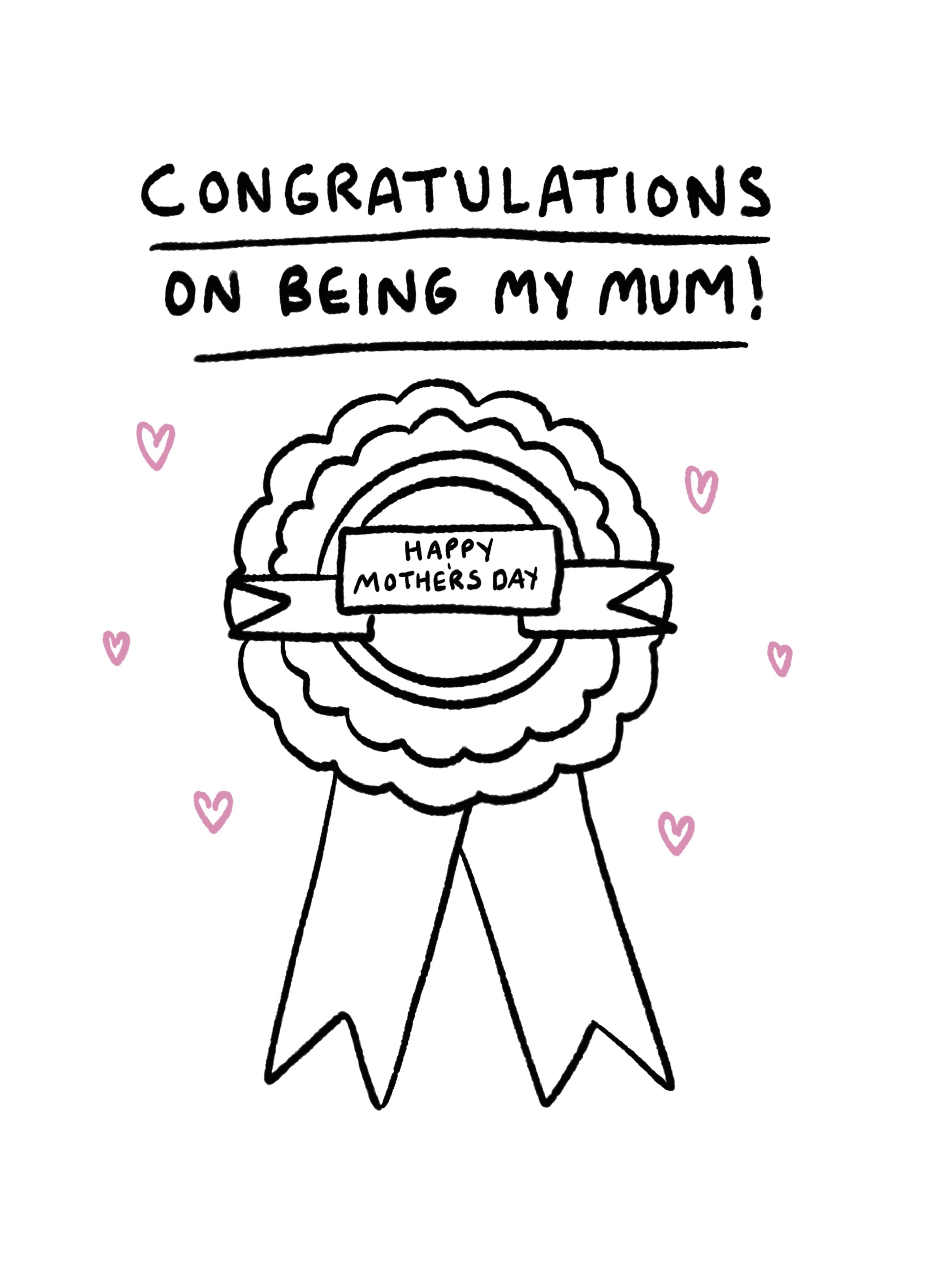 Congratulations Medal Mother's Day Card – Scribbler Cards & Gifts