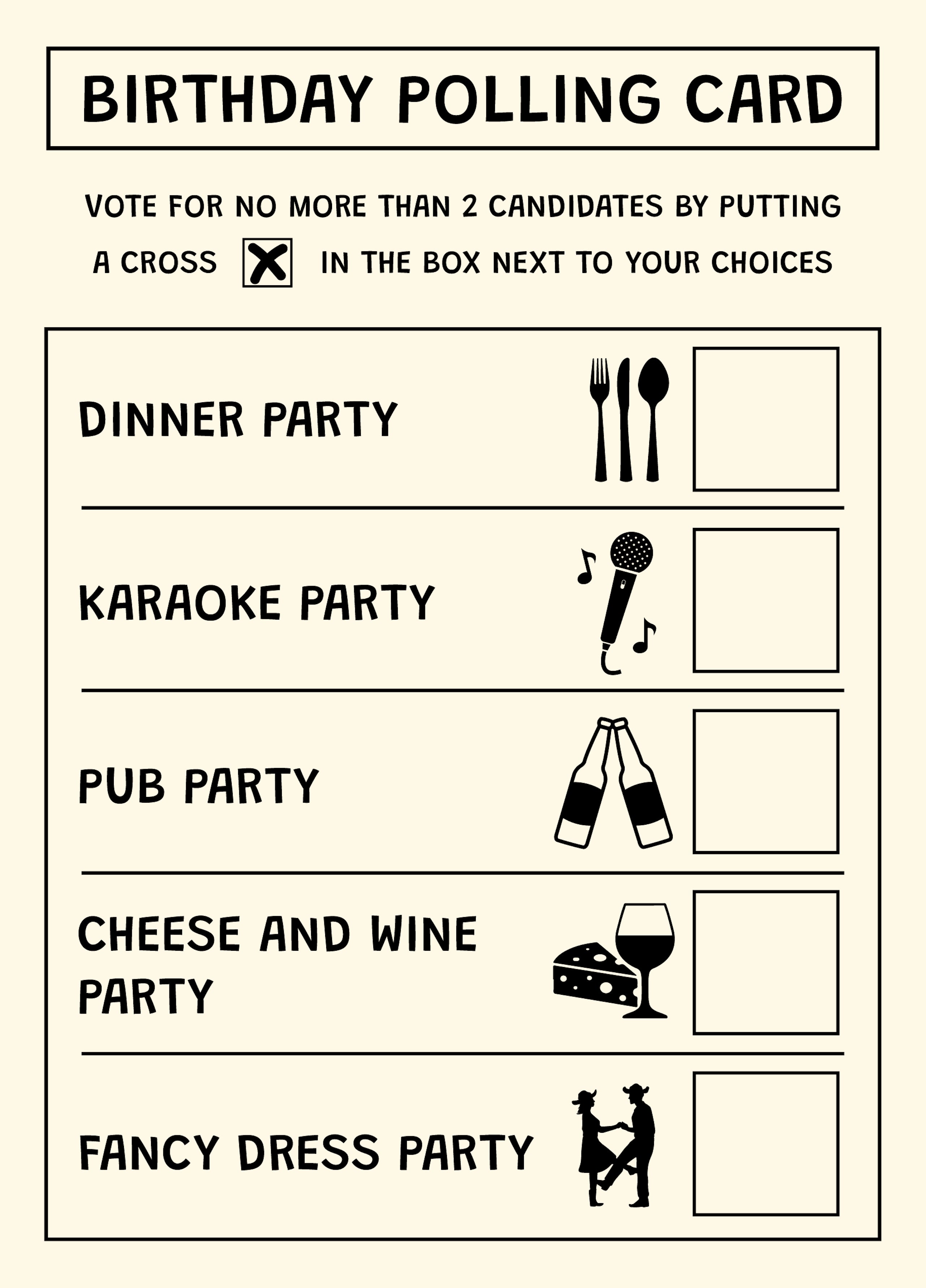 General Election Birthday Polling Card – Scribbler Cards & Gifts