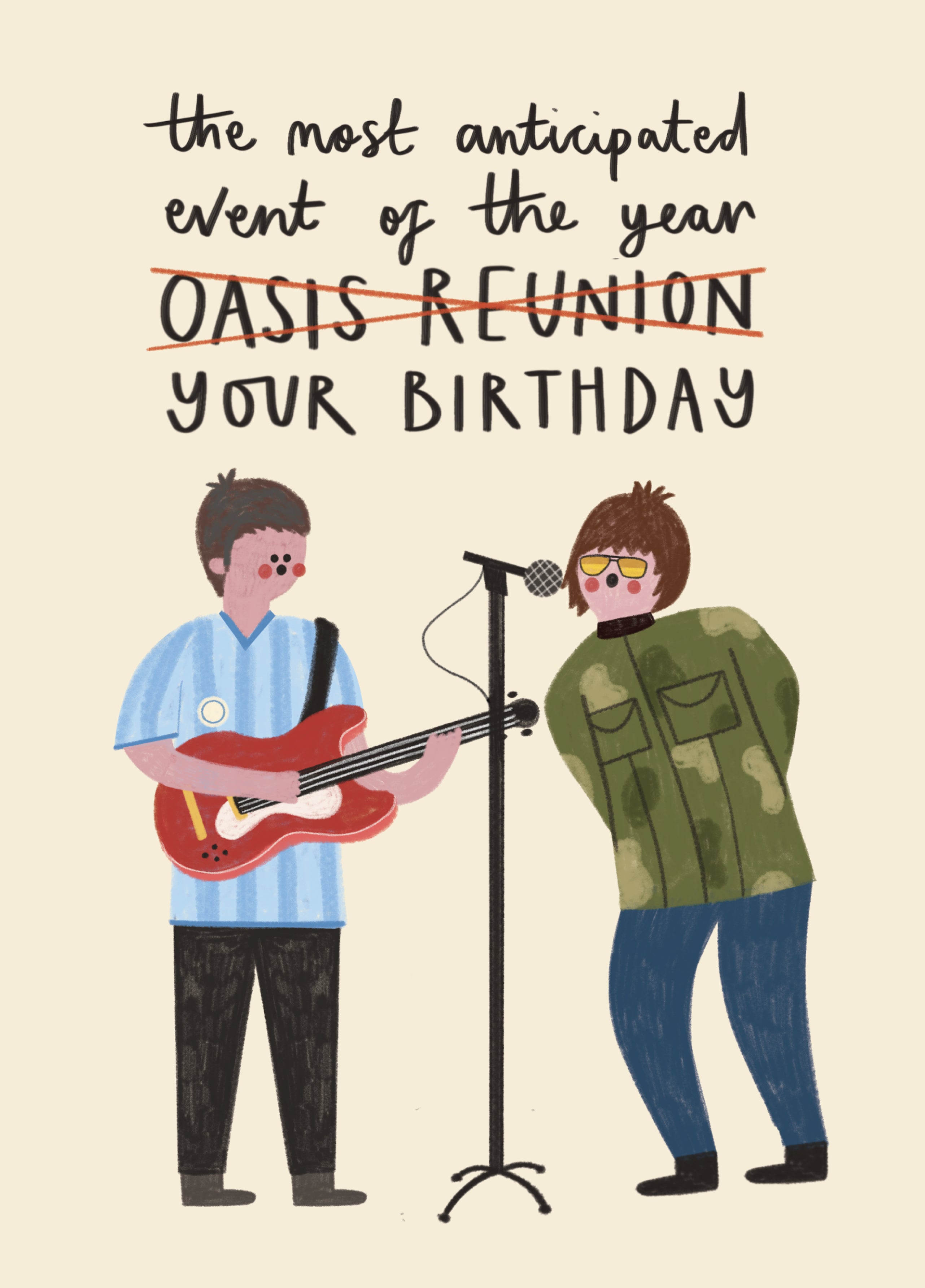 Funny Birthday Card - Oasis - Reunion – Scribbler Cards & Gifts