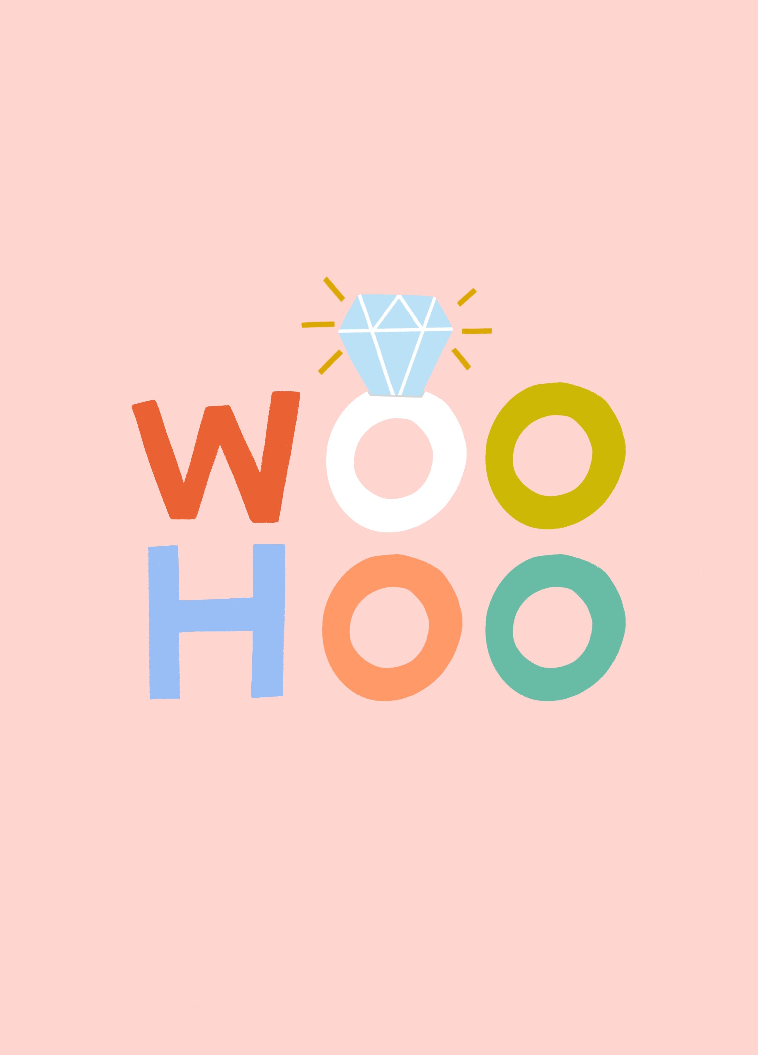 Woohoo Engagement Wedding Ring Card – Scribbler Cards & Gifts