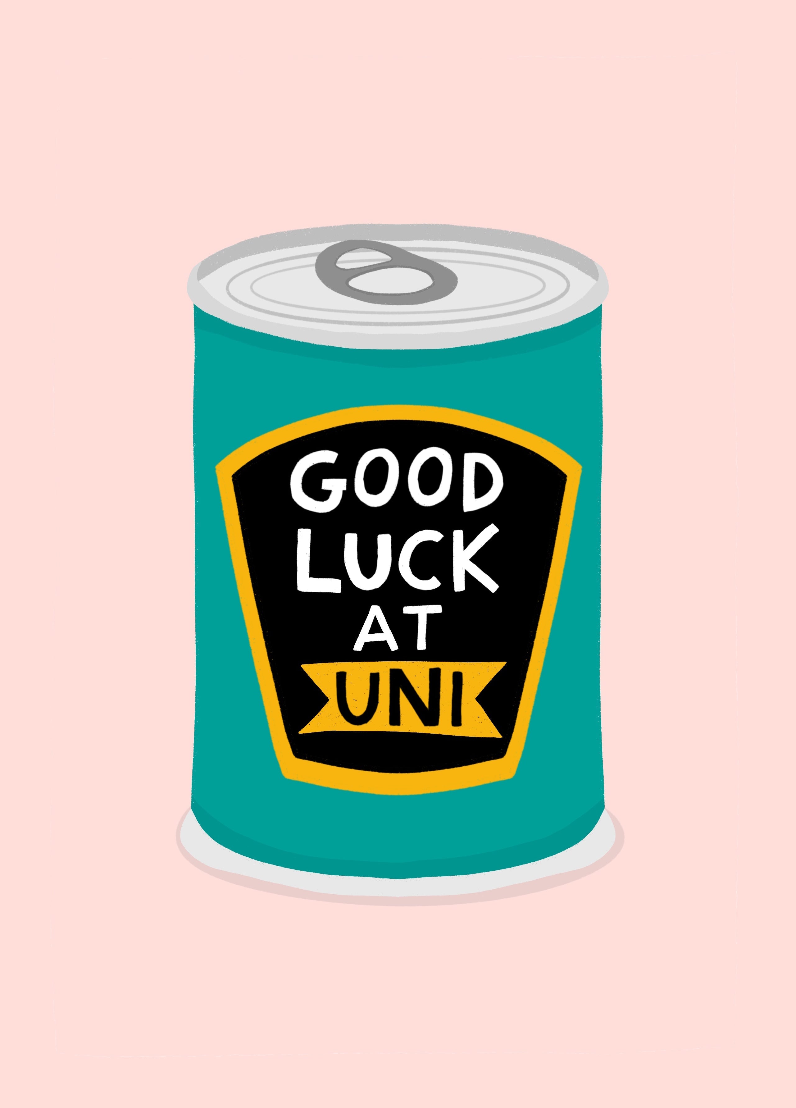 Beans Tin University Good Luck Card – Scribbler Cards & Gifts