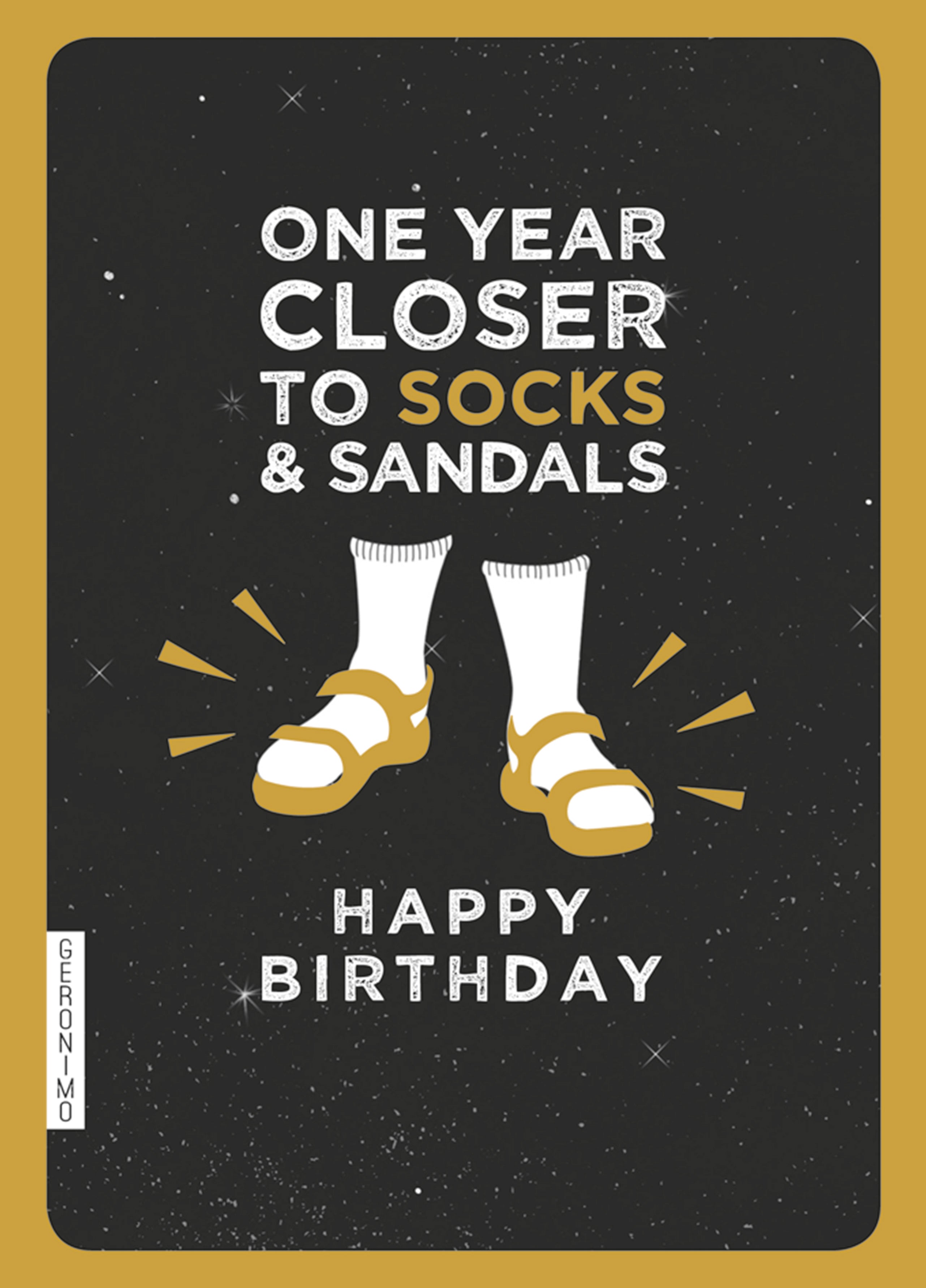 Socks And Sandals Birthday Card – Scribbler Cards & Gifts