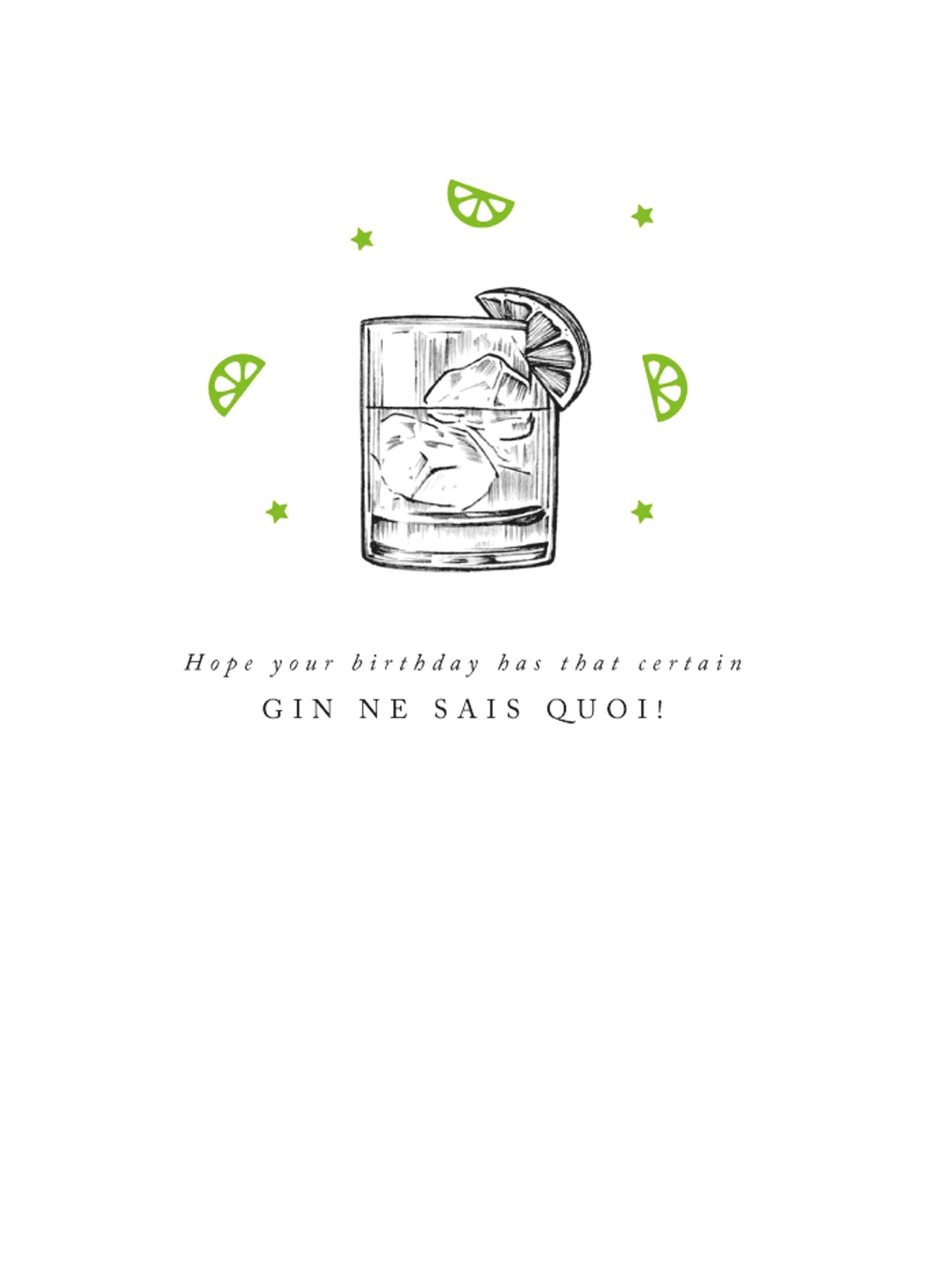 Gin Ne Sais Quoi Birthday Card – Scribbler Cards & Gifts