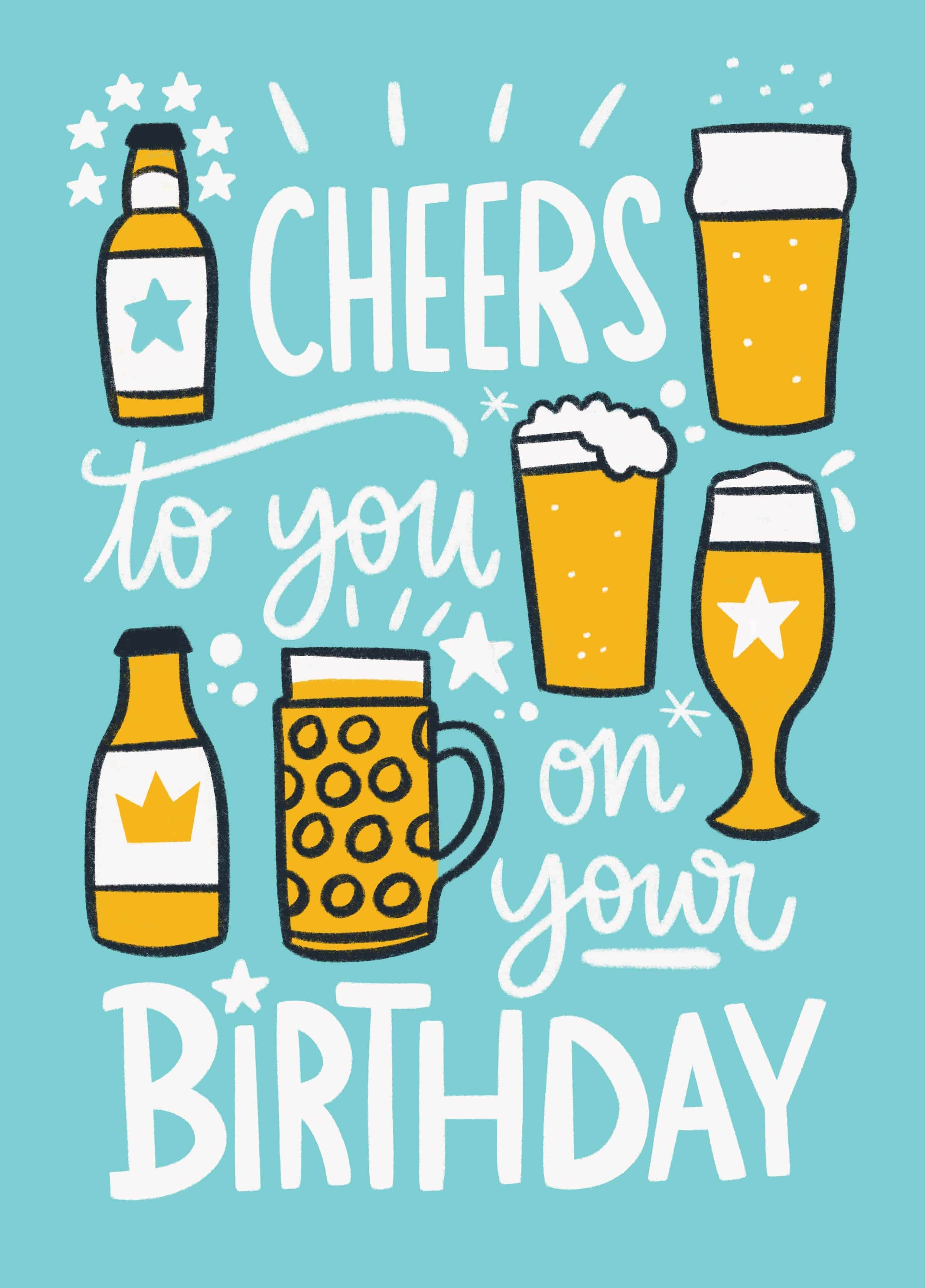 Cheers To You On Your Birthday Card – Scribbler Cards & Gifts