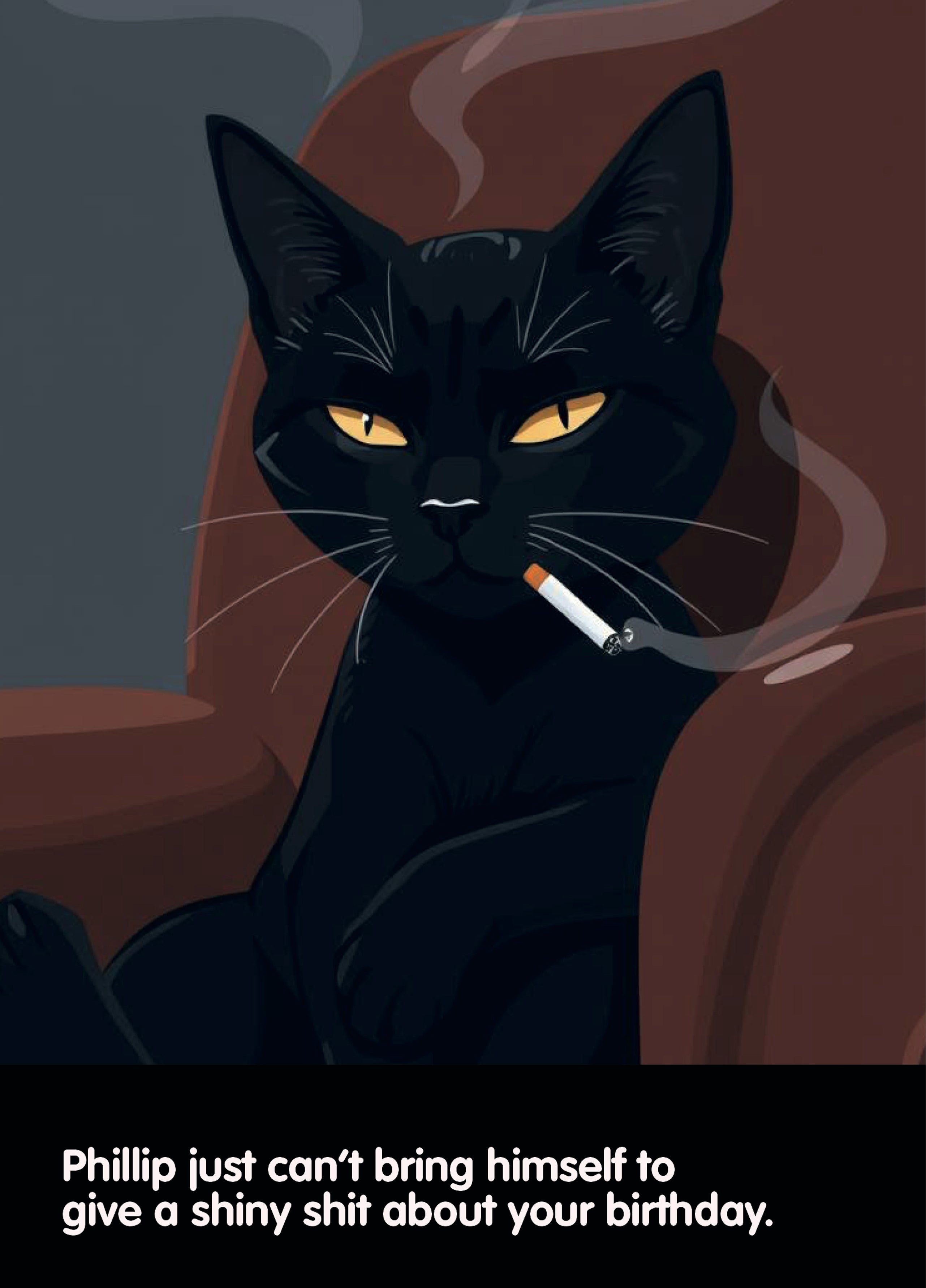 Funny Cat Birthday Card - 'Phillip' – Scribbler Cards & Gifts