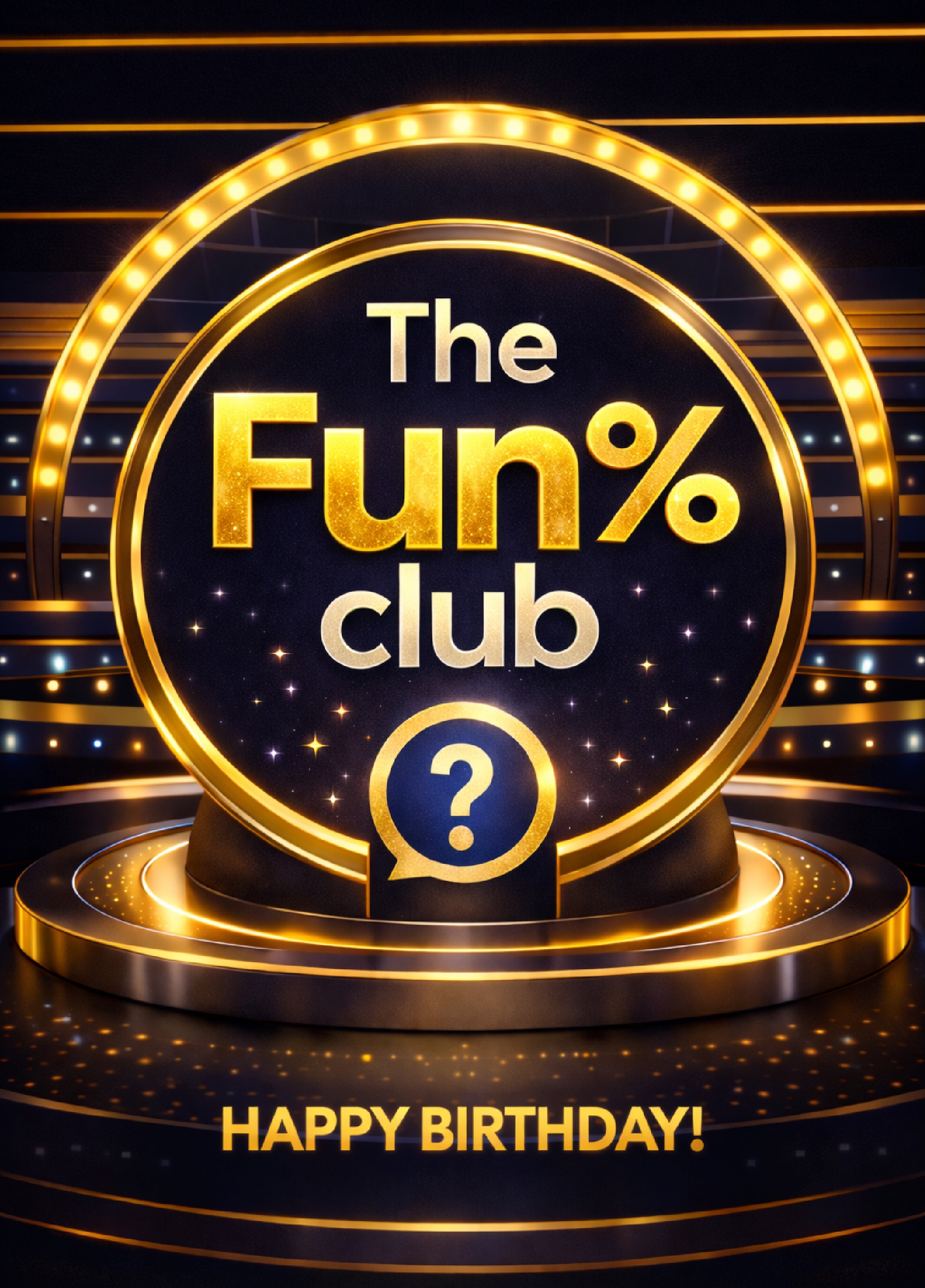 Fun% Club Birthday Card Tv One Percent Quiz Show Card – Scribbler Cards ...