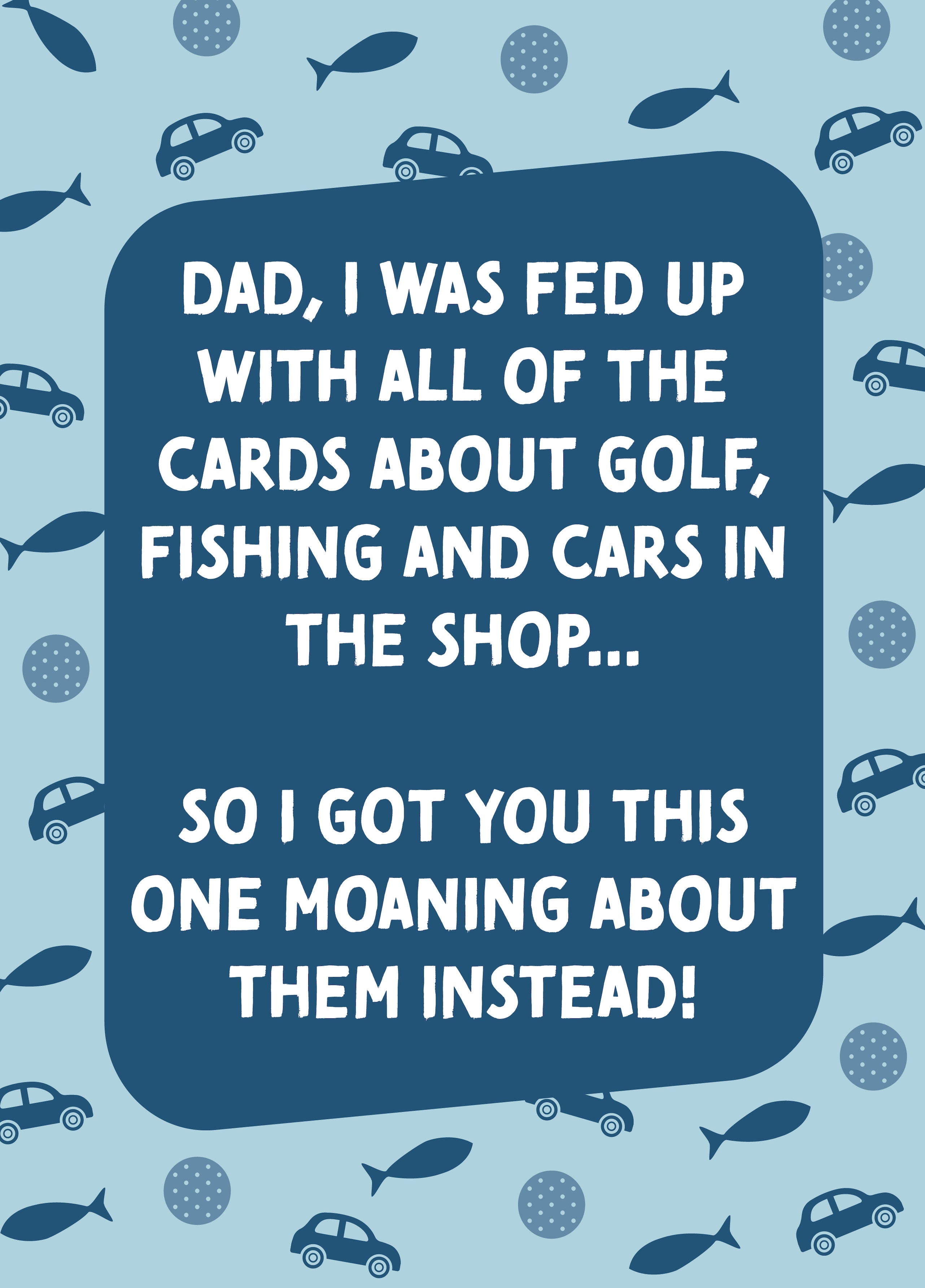 Golf Fish And Cars Dad Card – Scribbler Cards & Gifts