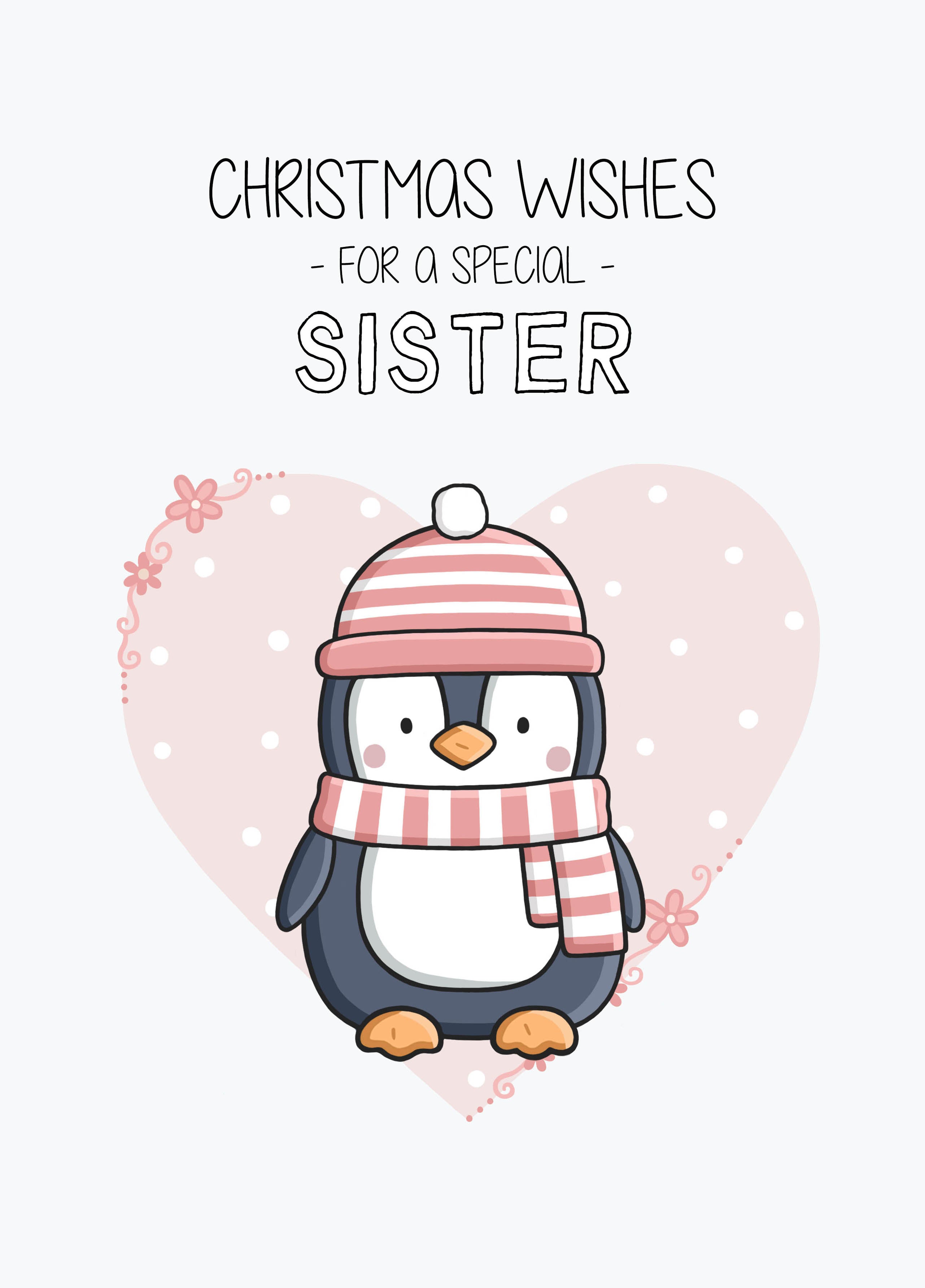 Christmas Wishes For Special Sister Card – Scribbler Cards & Gifts