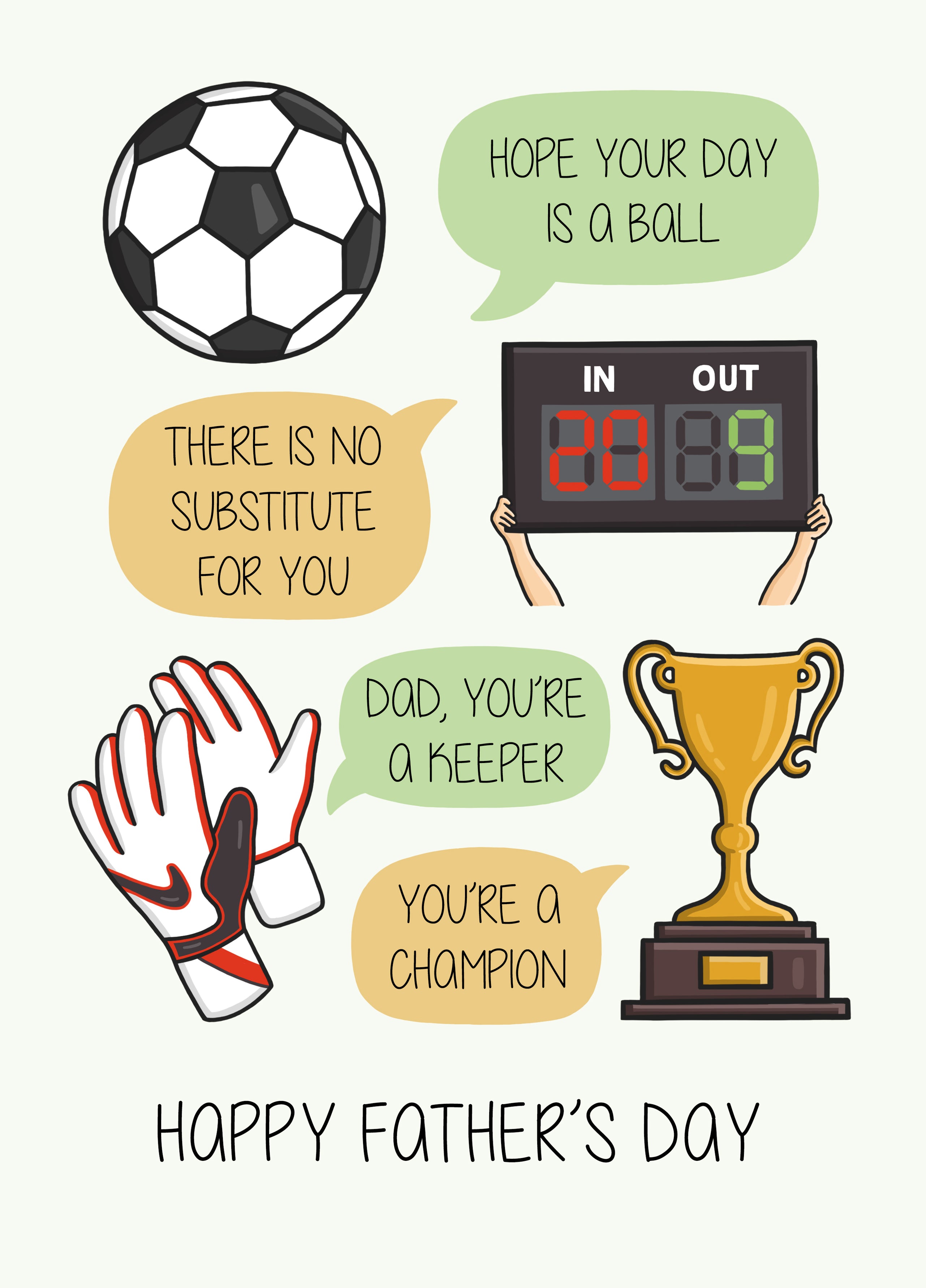 Football Father's Day Puns Card – Scribbler Cards & Gifts
