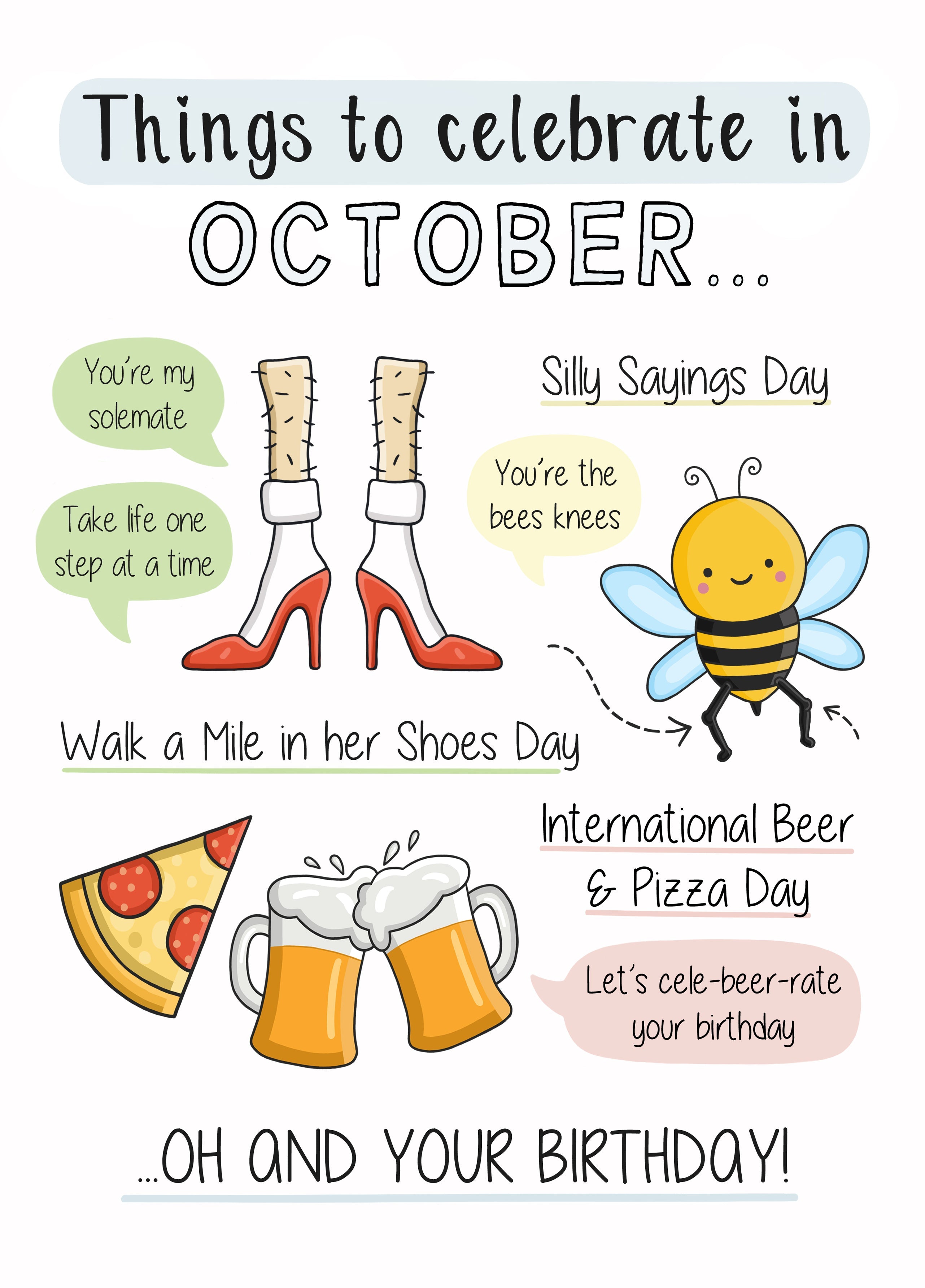 October Birthday Card – Scribbler Cards & Gifts