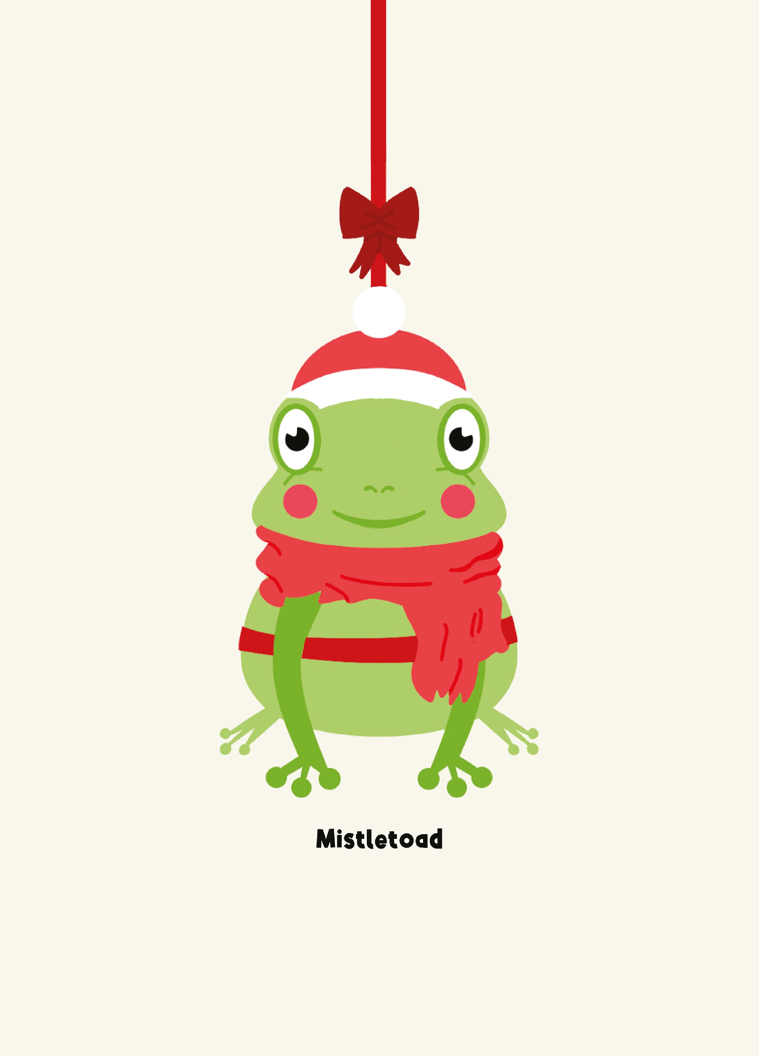 Mistle-toad - Funny Frog Mistletoe Kiss Me Christmas Card – Scribbler ...