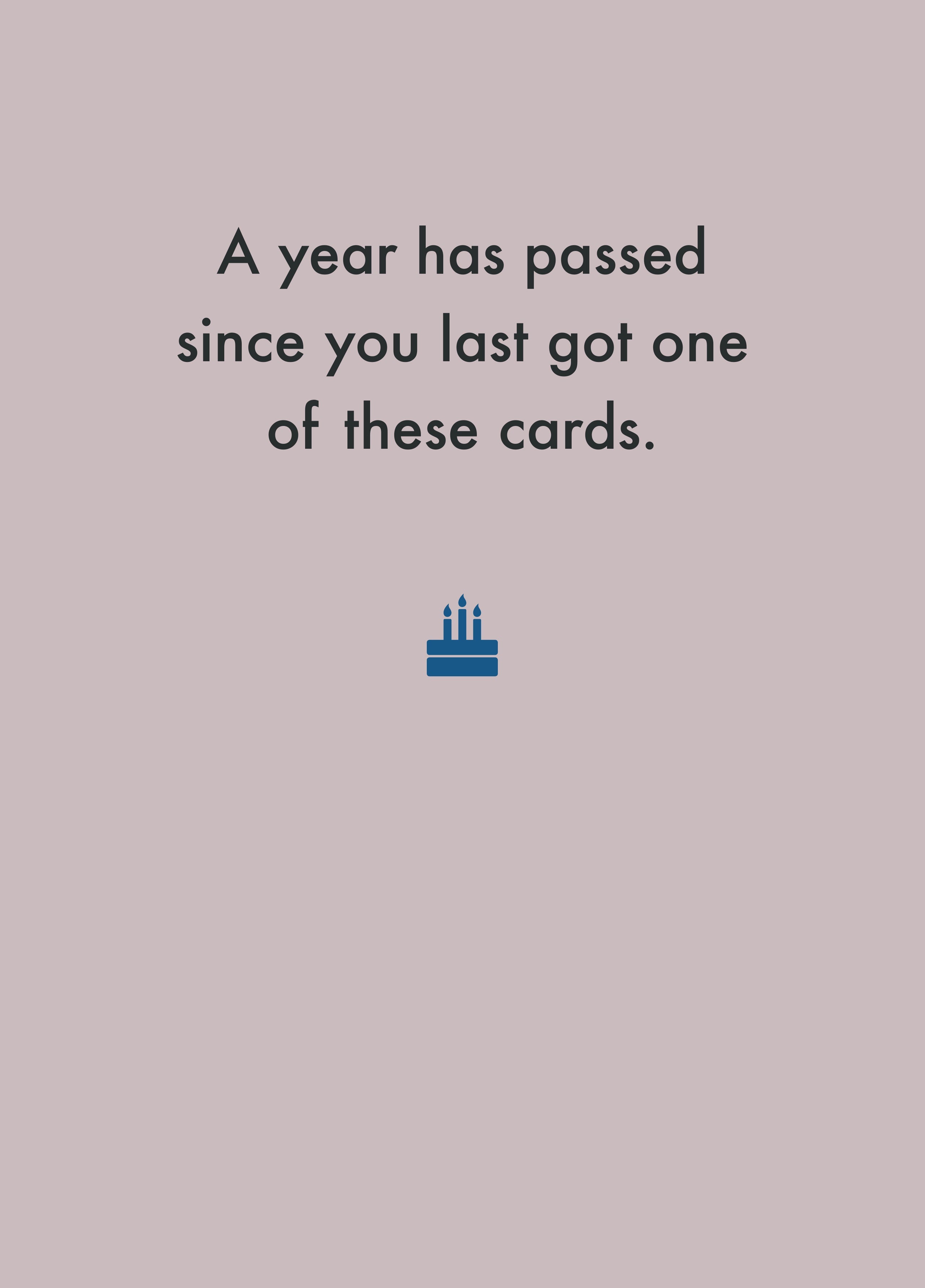 A Year Has Passed Card – Scribbler Cards & Gifts