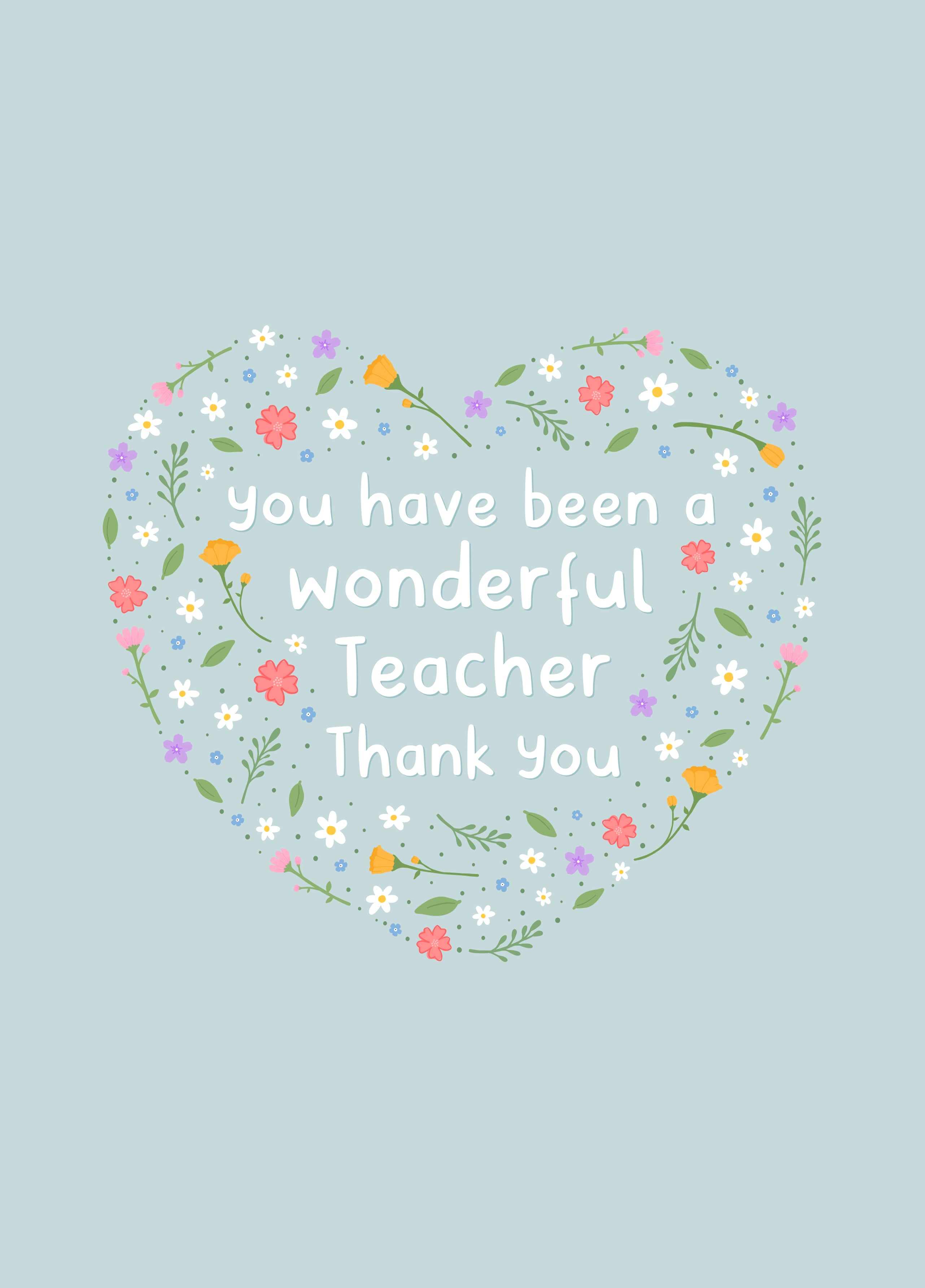 Wonderful Teacher Thank You Card – Scribbler Cards & Gifts