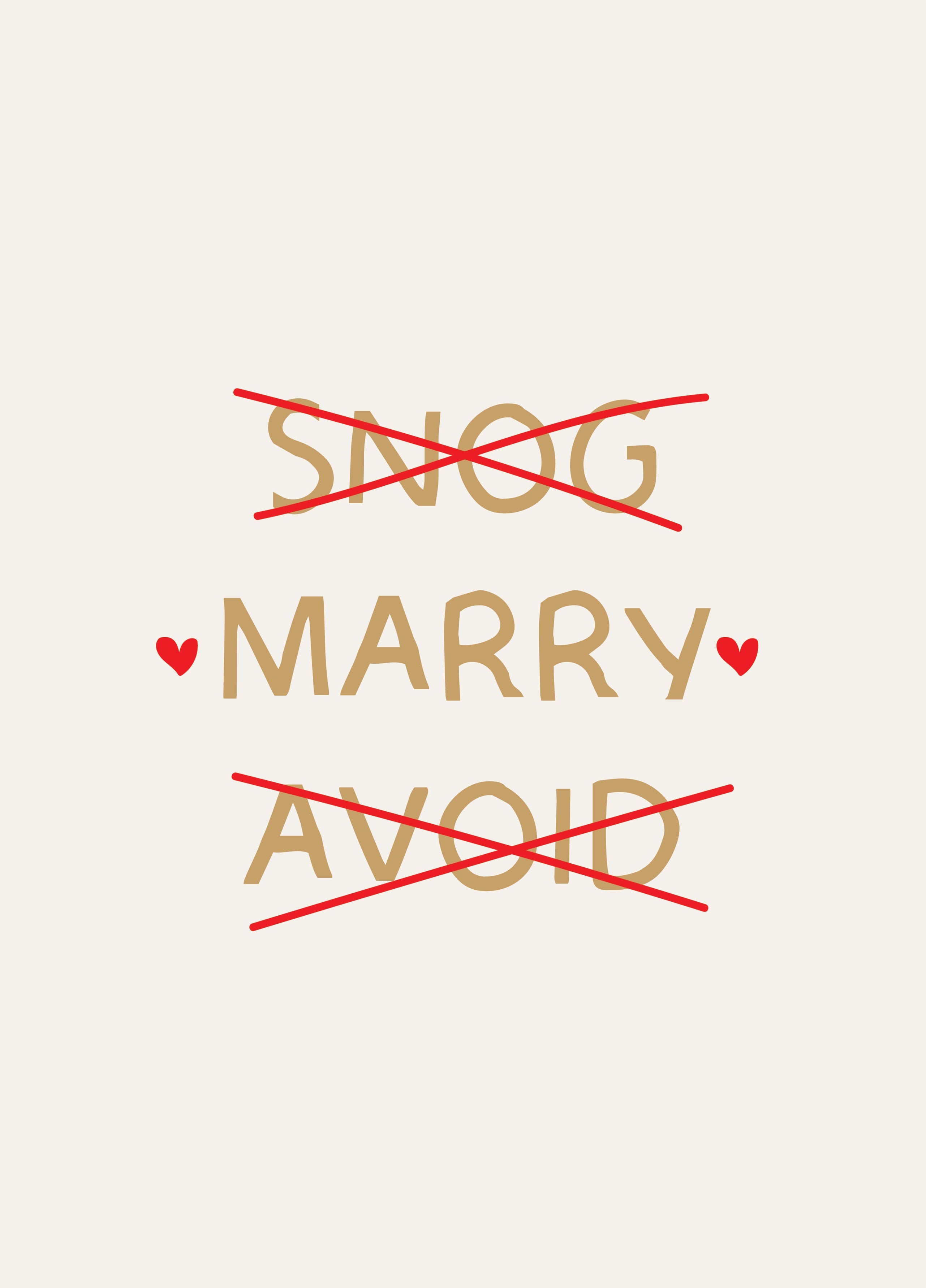Snog, Marry, Avoid Wedding Card – Scribbler Cards & Gifts