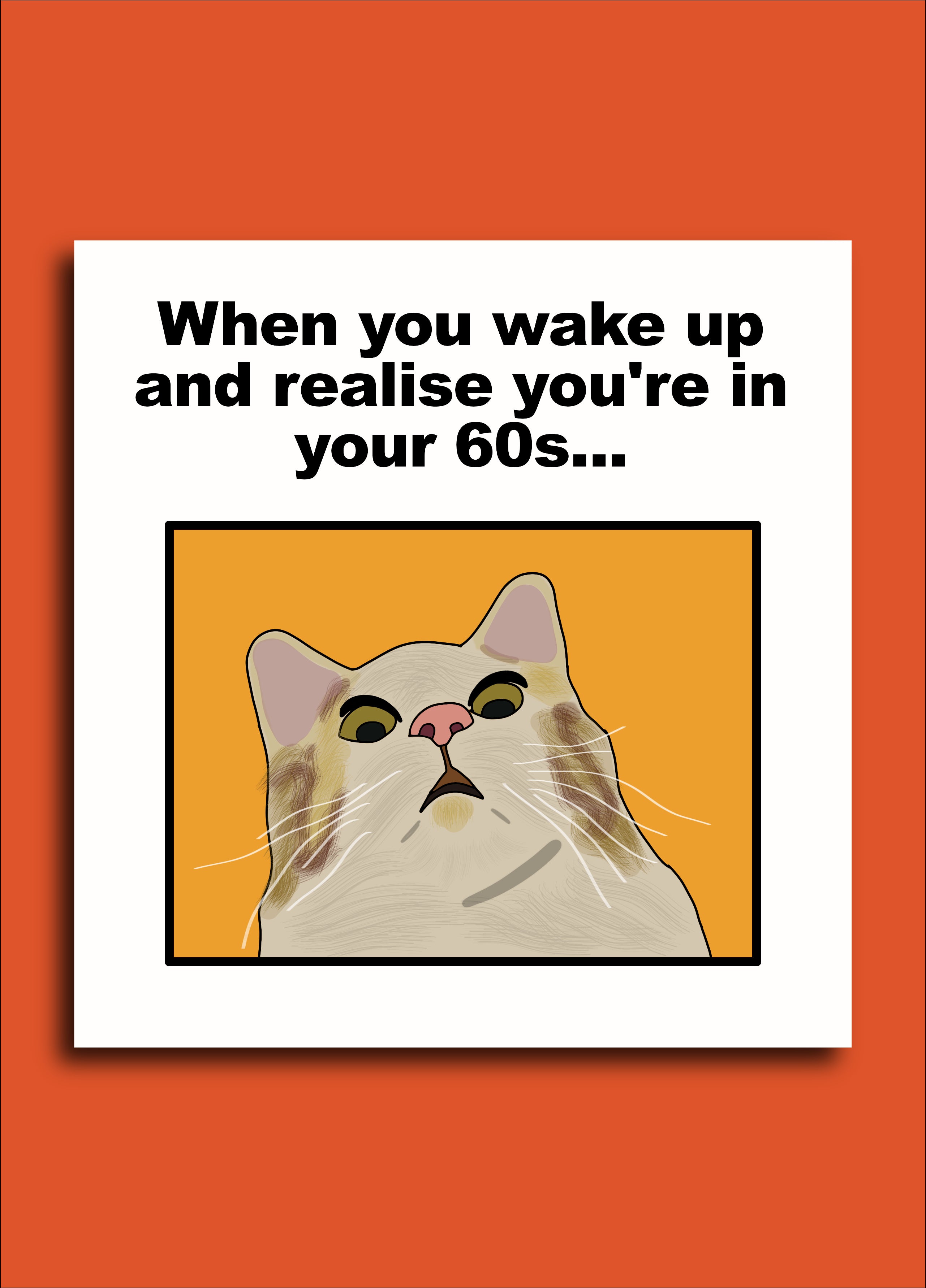 Shocked Cat (60) Meme Card – Scribbler Cards & Gifts