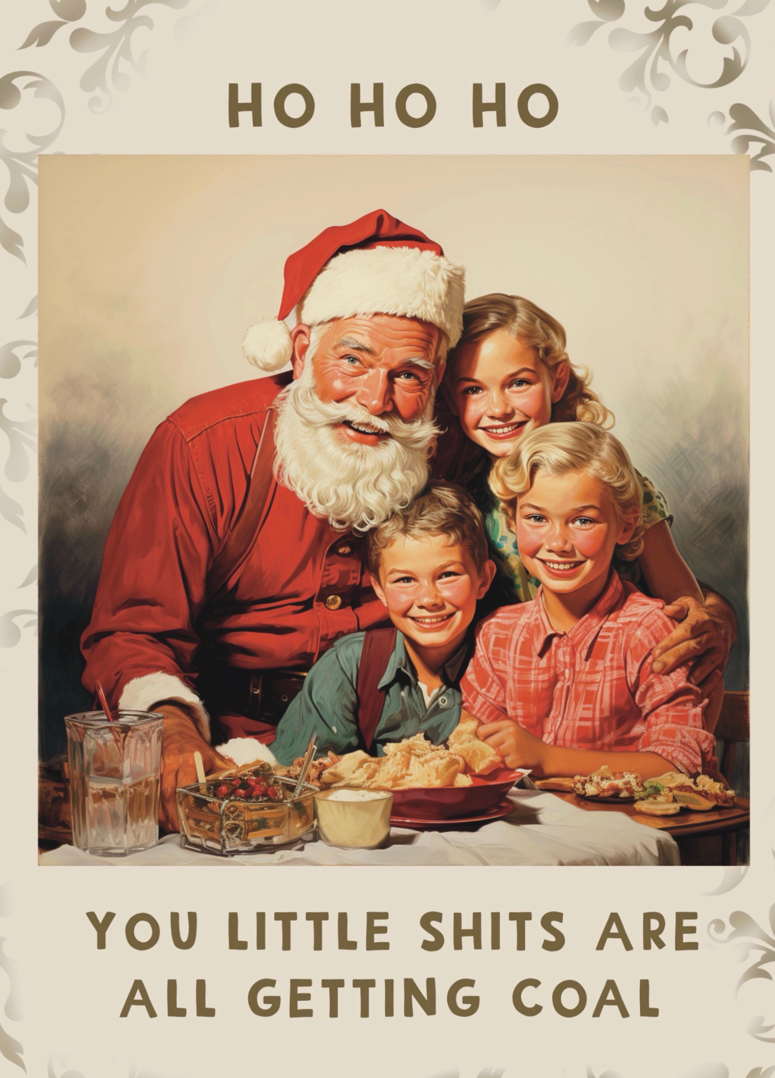 Funny Coal For Christmas Retro Card – Scribbler Cards & Gifts