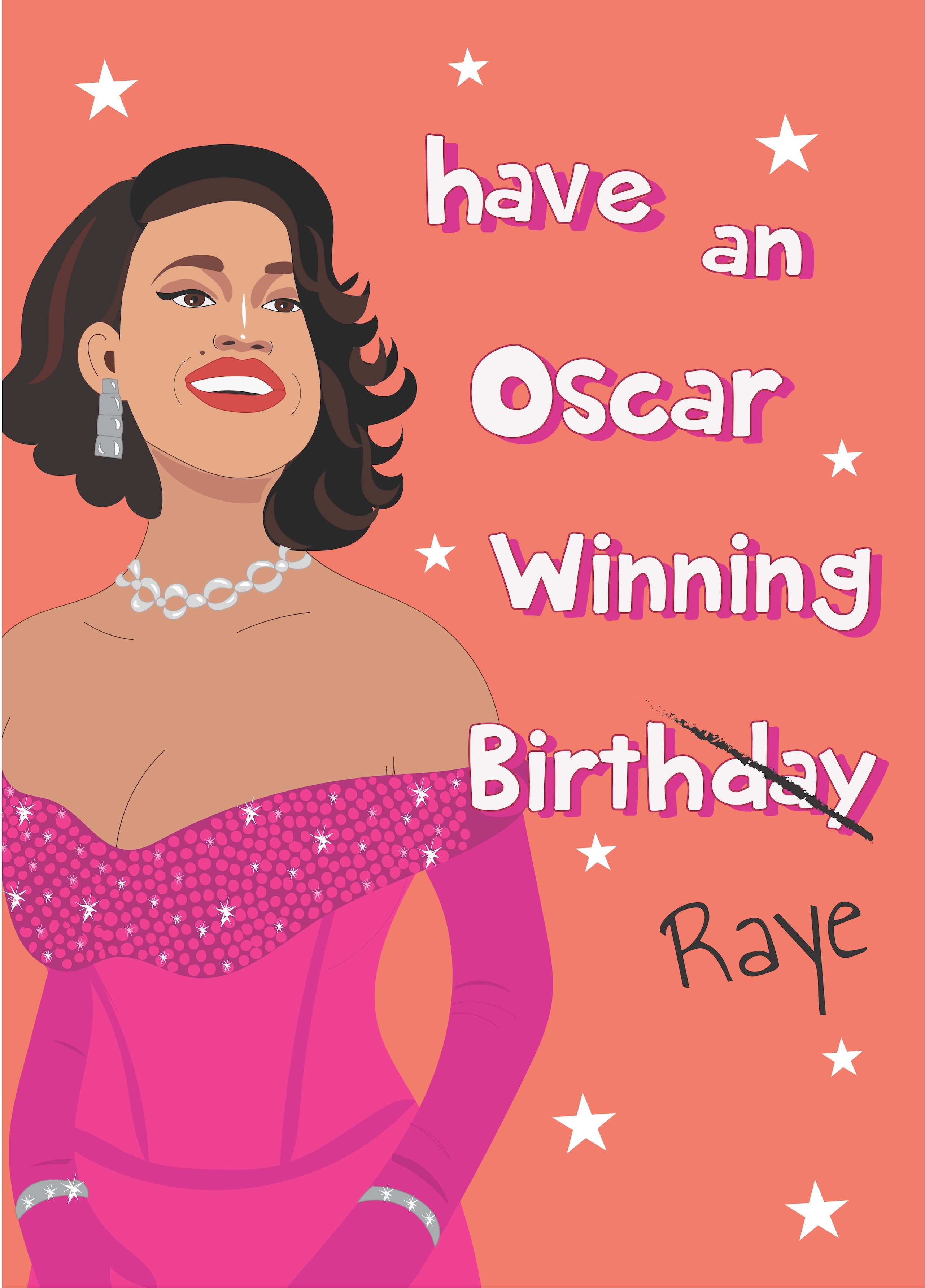 Oscar Winning Birthday - Raye Themed Birthday Card – Scribbler Cards ...