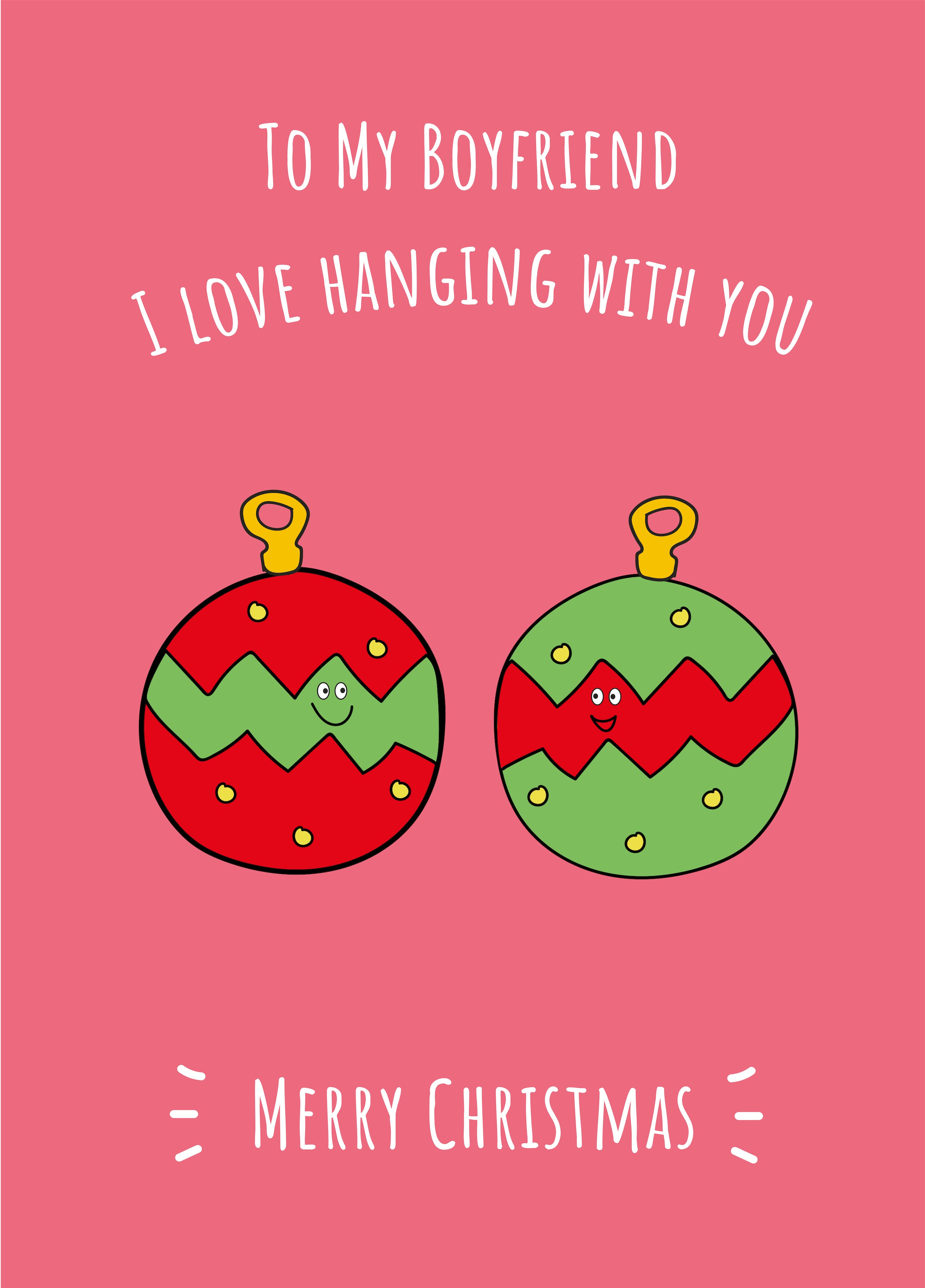 Boyfriend I Love Hanging With You Christmas Card Scribbler Cards Gifts