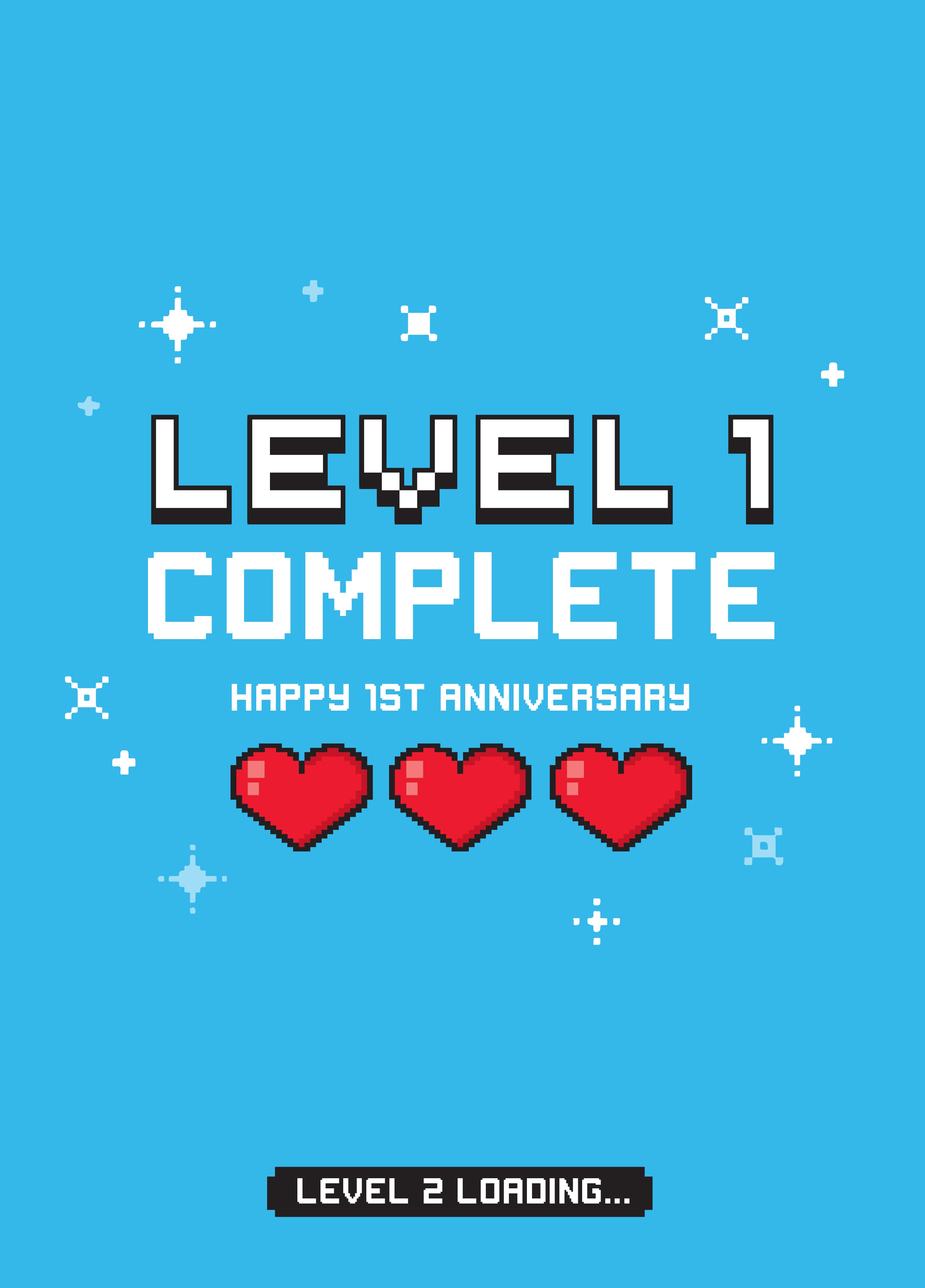 Level 1 Complete Happy 1st Anniversary Card – Scribbler Cards & Gifts