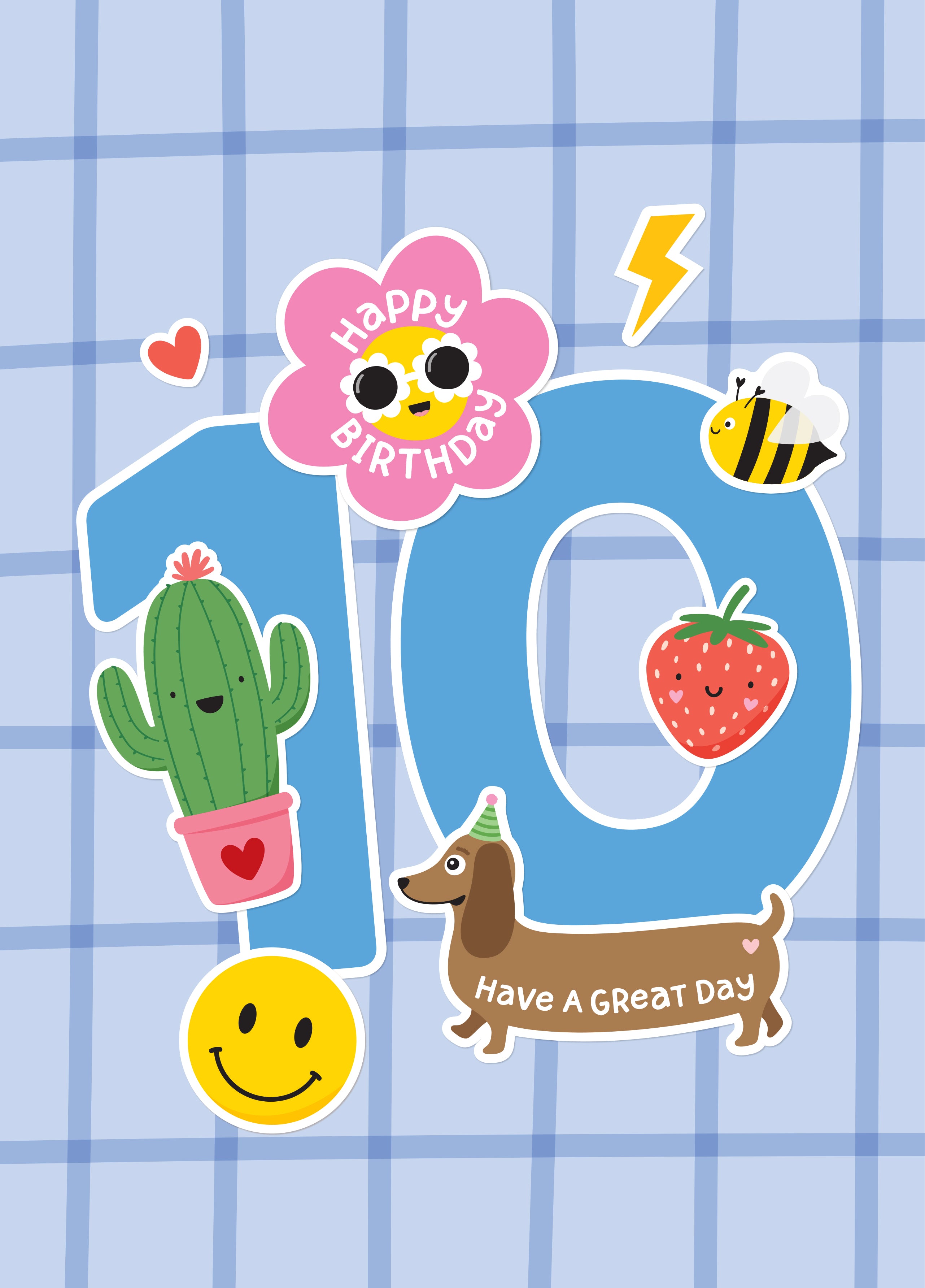Sticker 10th Birthday Card – Scribbler Cards & Gifts