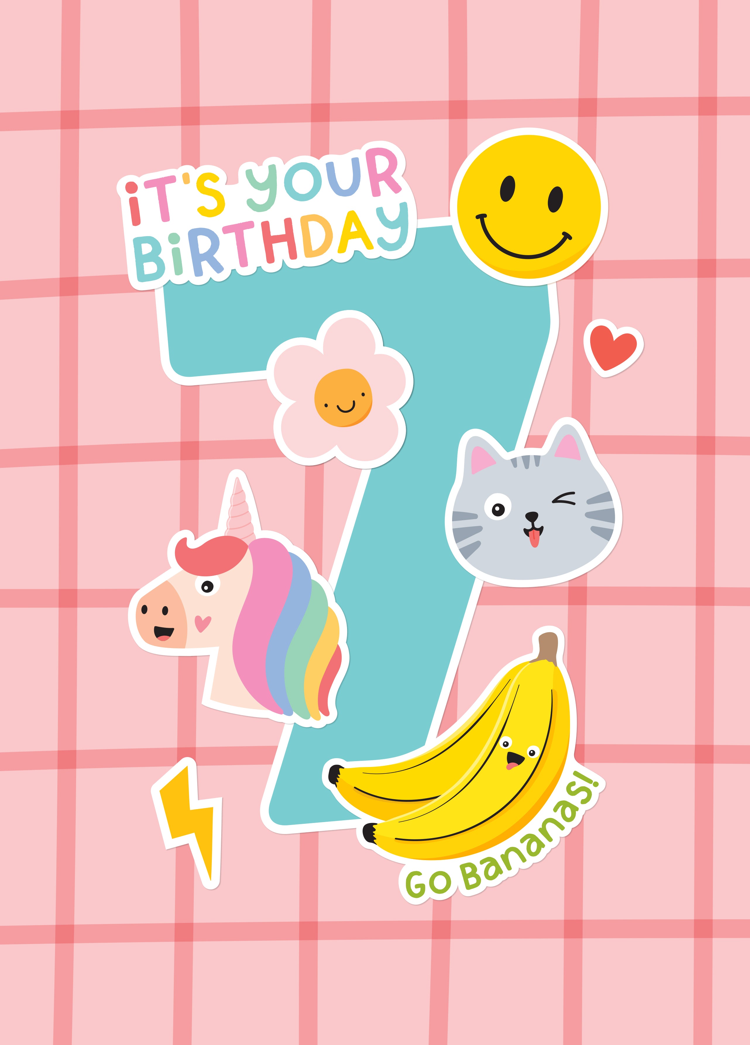 Sticker 7th Birthday Card – Scribbler Cards & Gifts