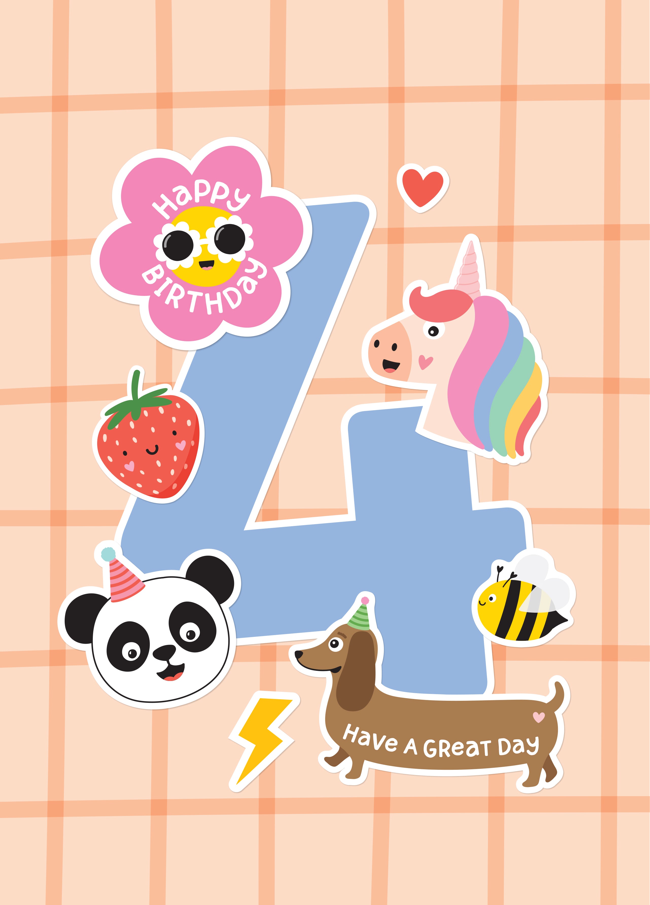 Sticker 4th Birthday Card – Scribbler Cards & Gifts