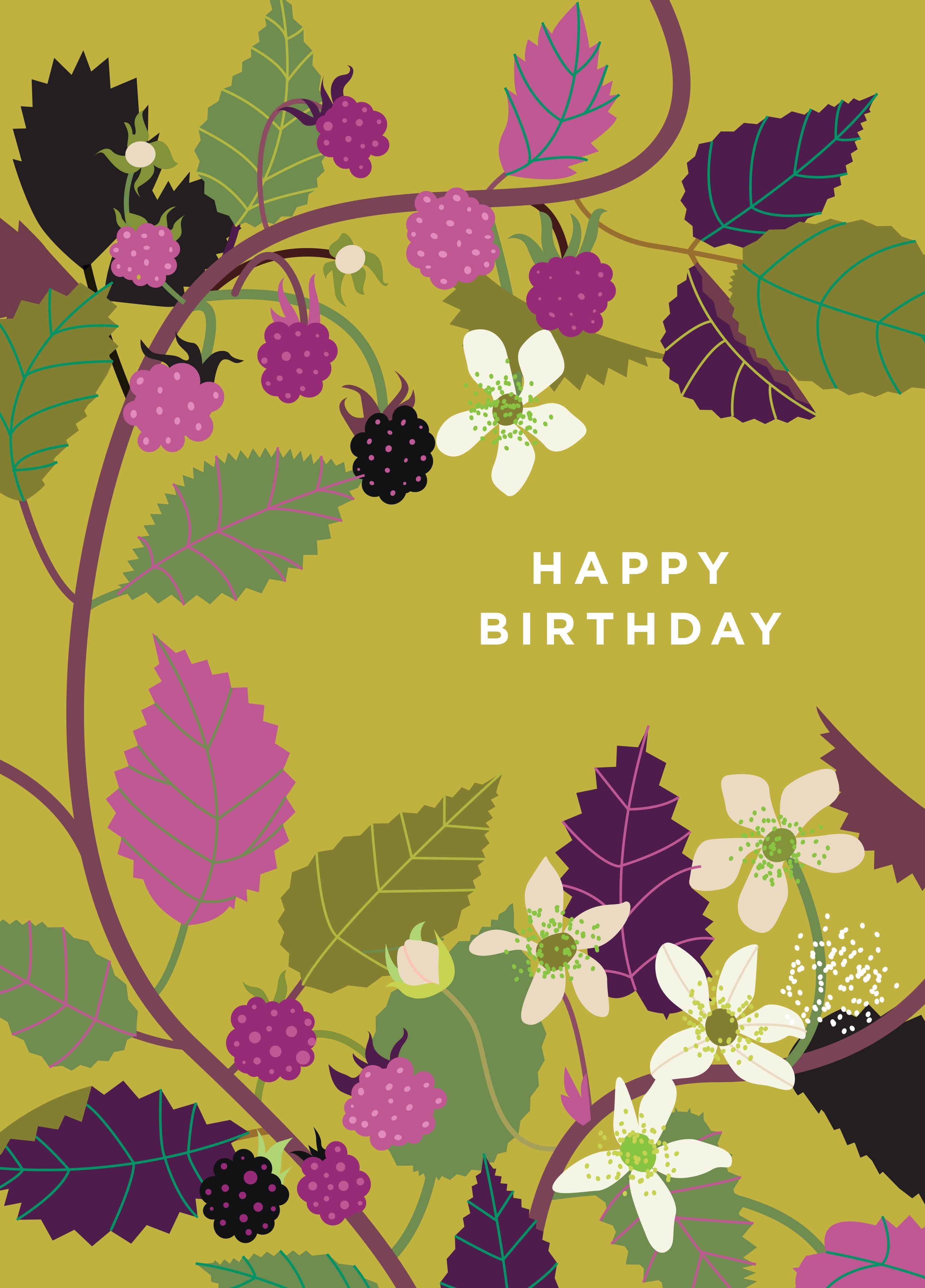 Pretty Bramble Birthday Card – Scribbler Cards & Gifts