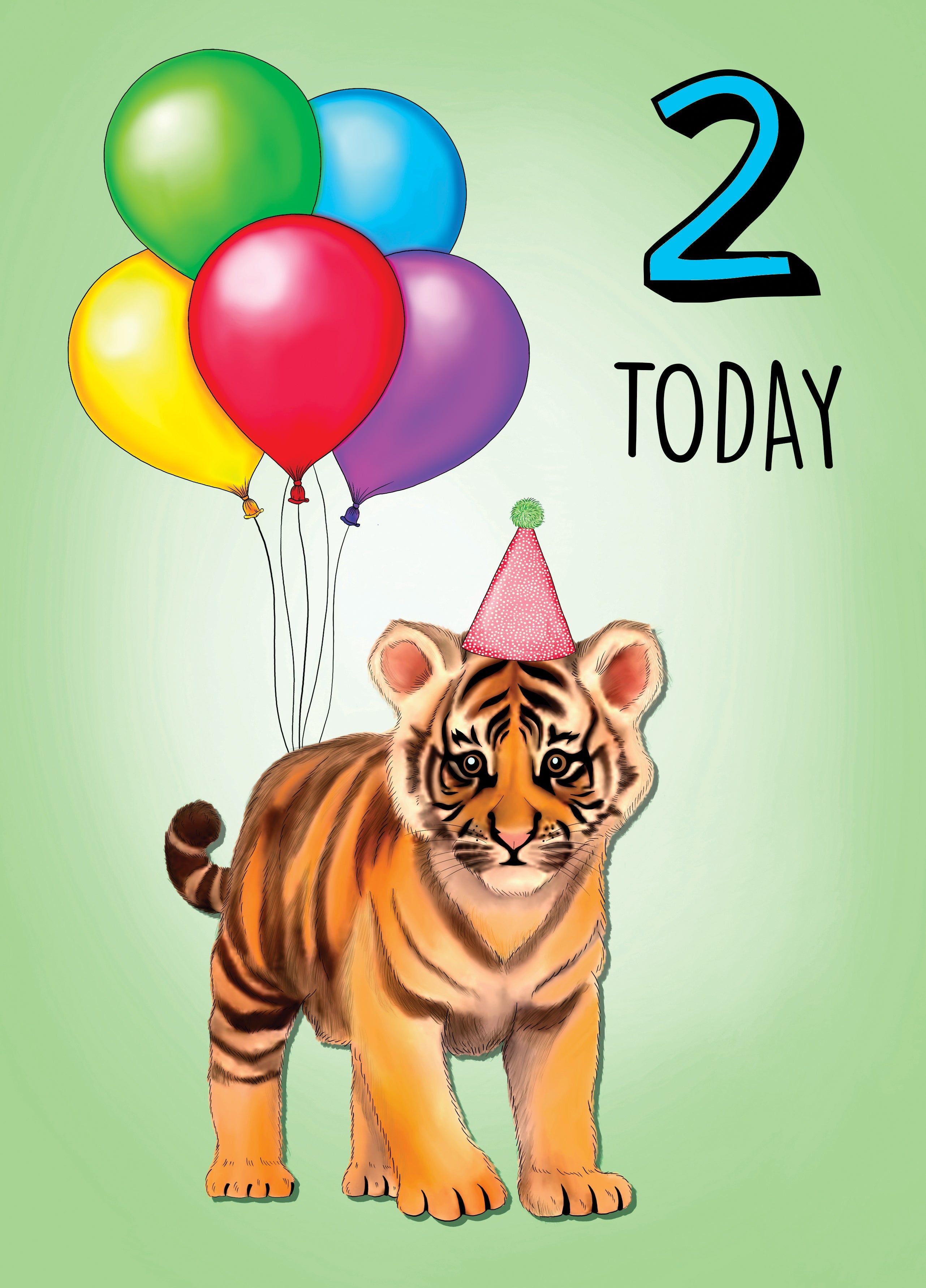 2nd Birthday Cute Tiger Card – Scribbler Cards & Gifts