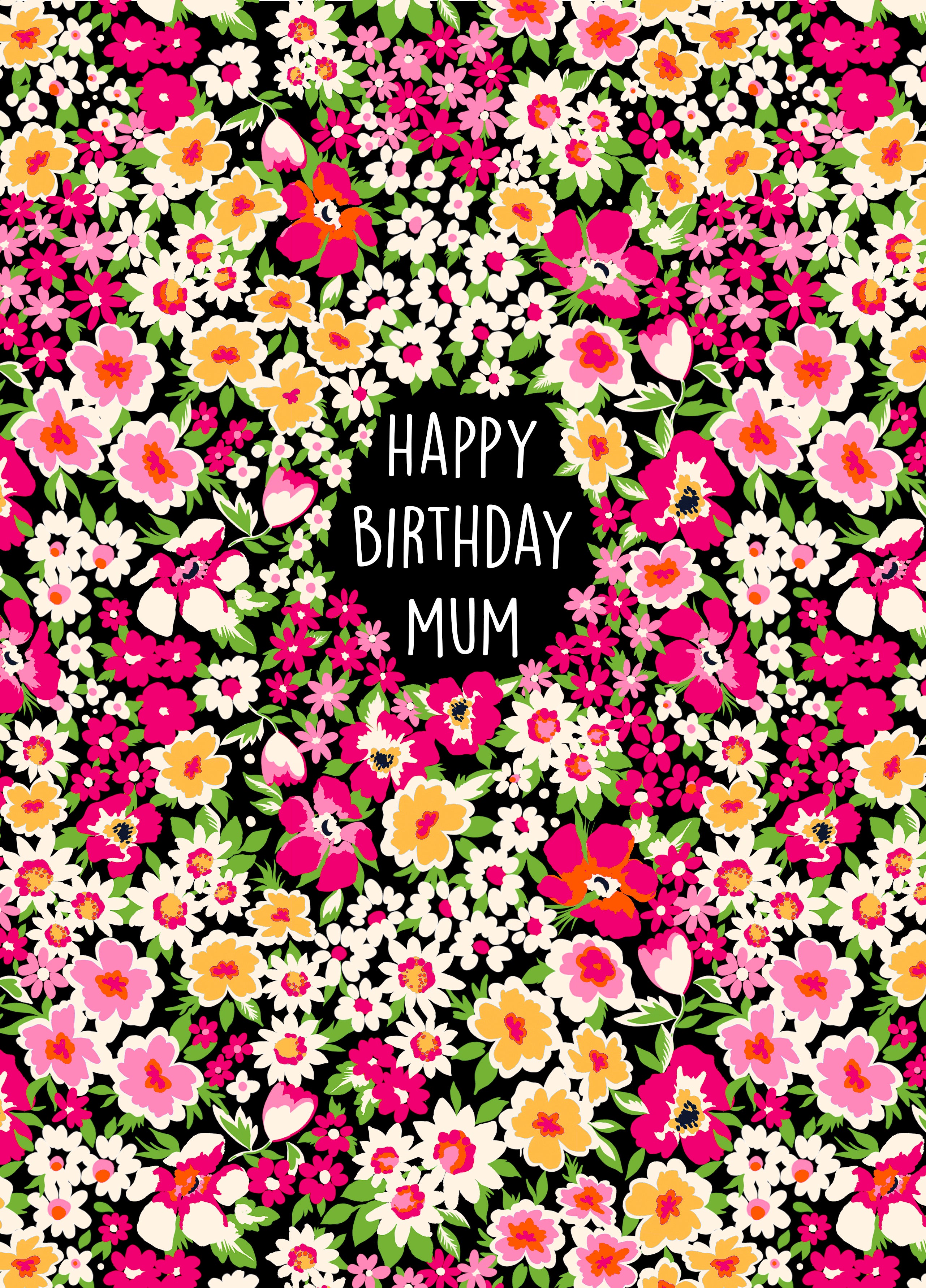 Cute Floral Birthday Card For Mum – Scribbler Cards & Gifts