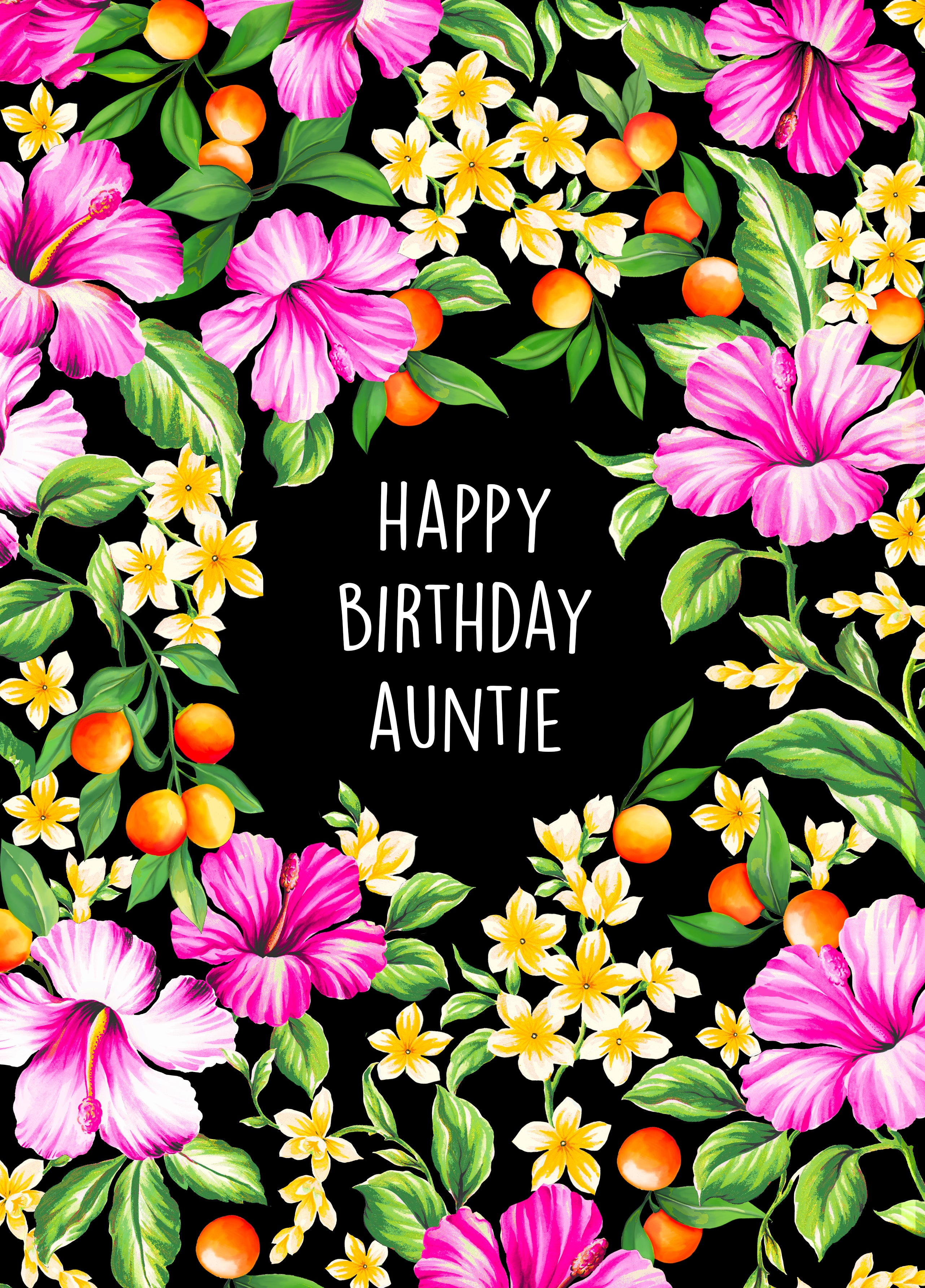 Gorgeous Tropical Birthday Card For Auntie – Scribbler Cards & Gifts