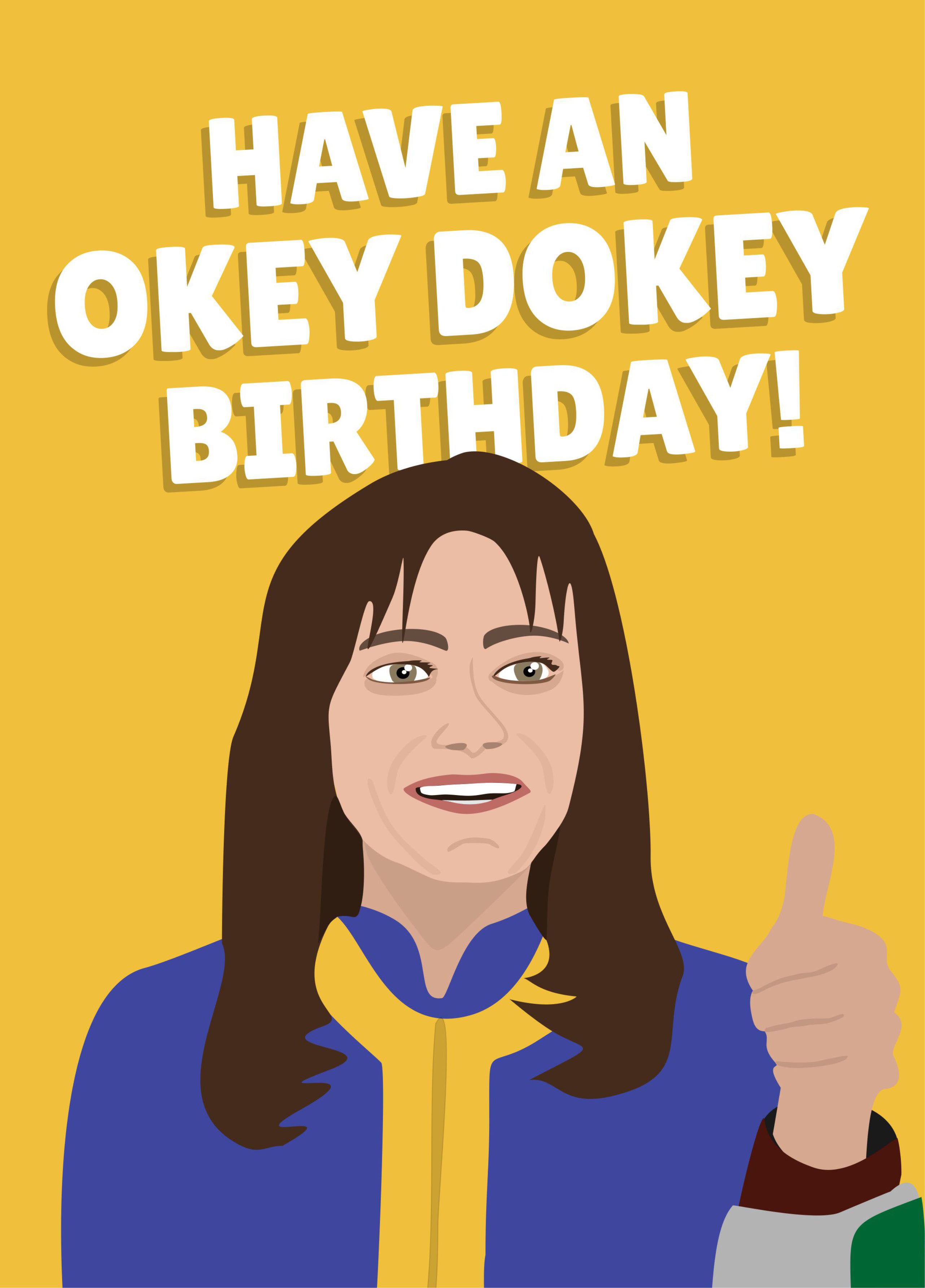Have An Okey Dokey Birthday! Fallout Lucy Card – Scribbler Cards & Gifts