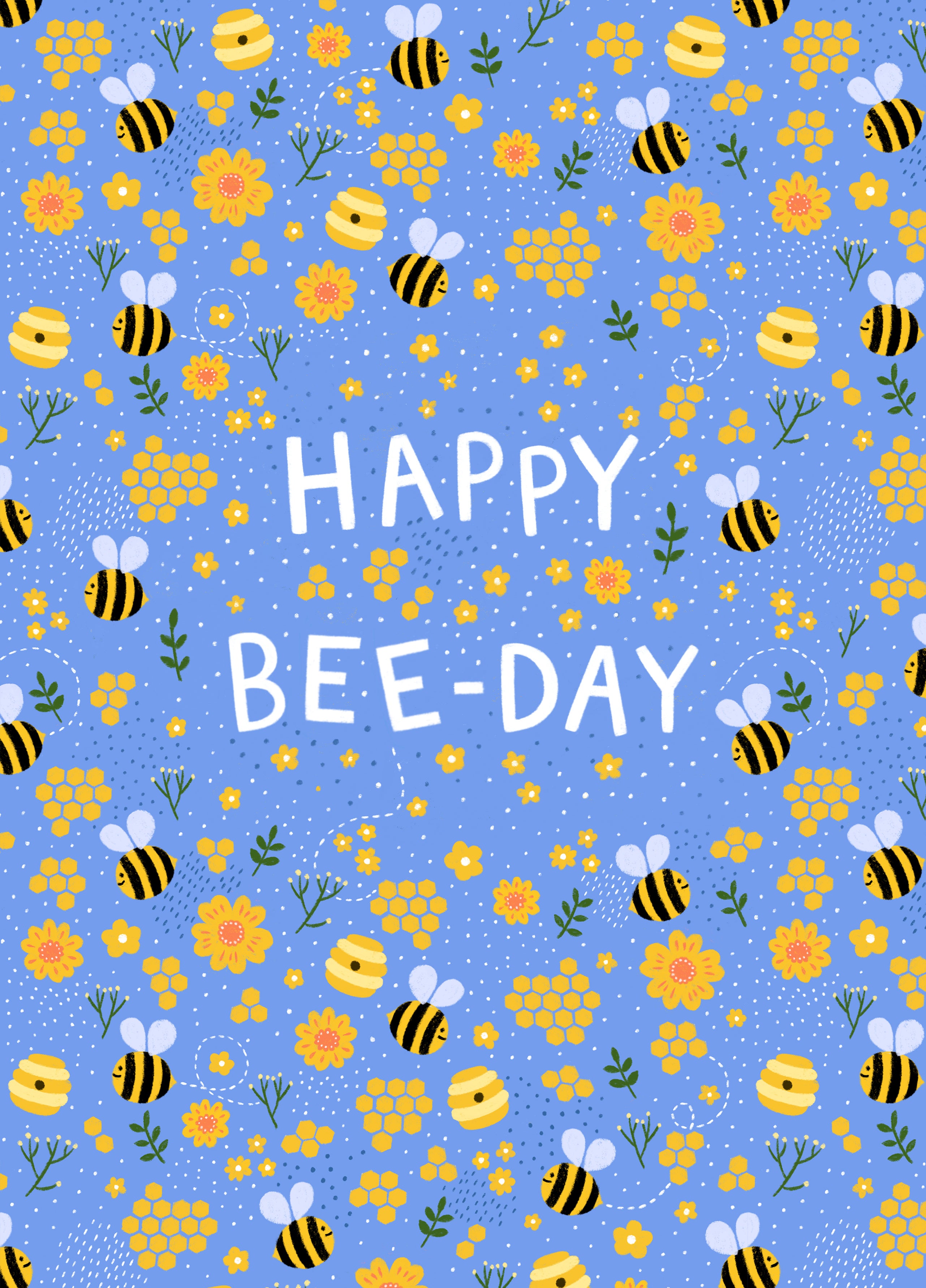 Cute And Pretty Birthday Card - Happy Bee-Day – Scribbler Cards & Gifts