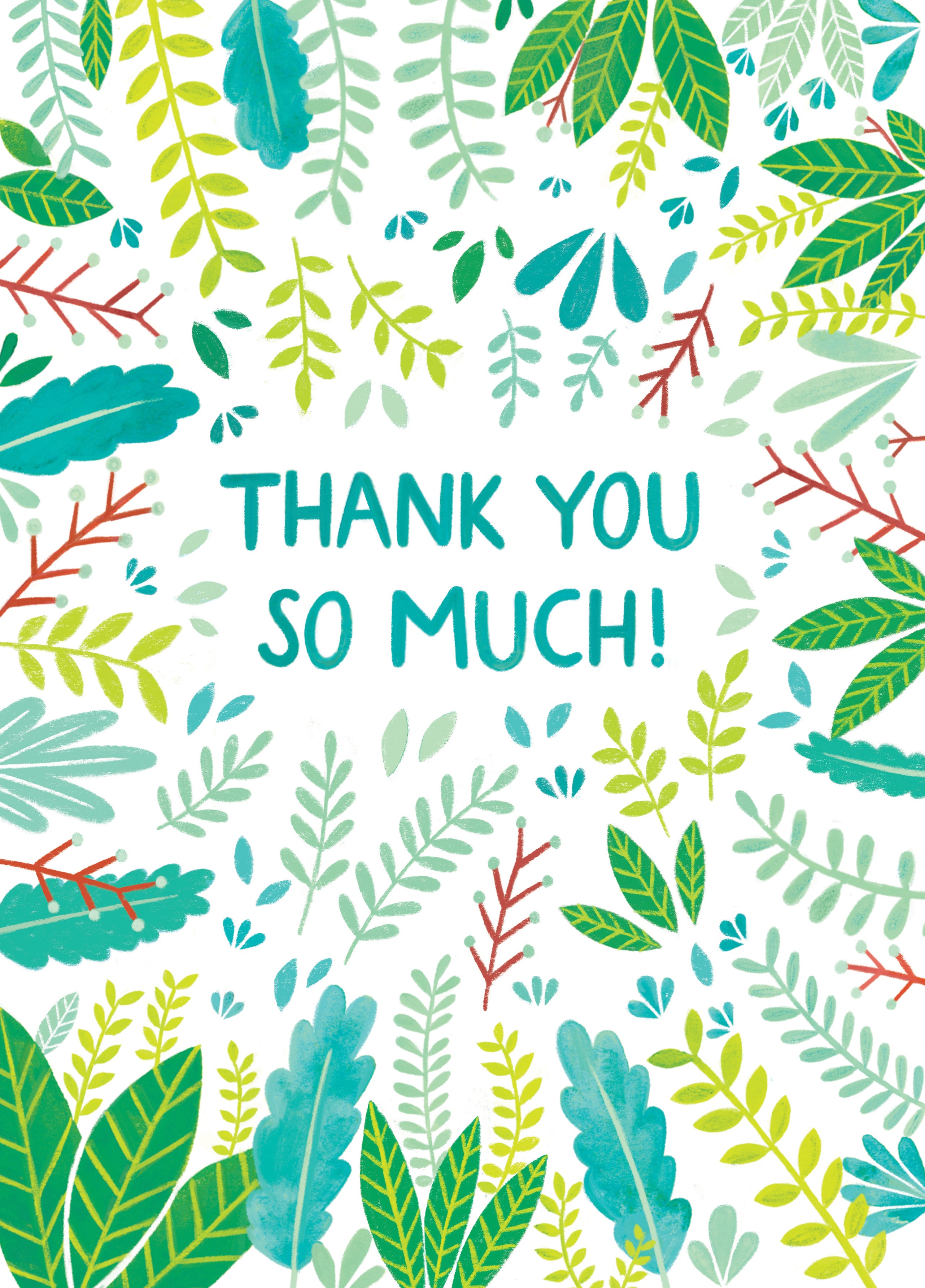 Pretty Thank You Card - Leafy – Scribbler Cards & Gifts