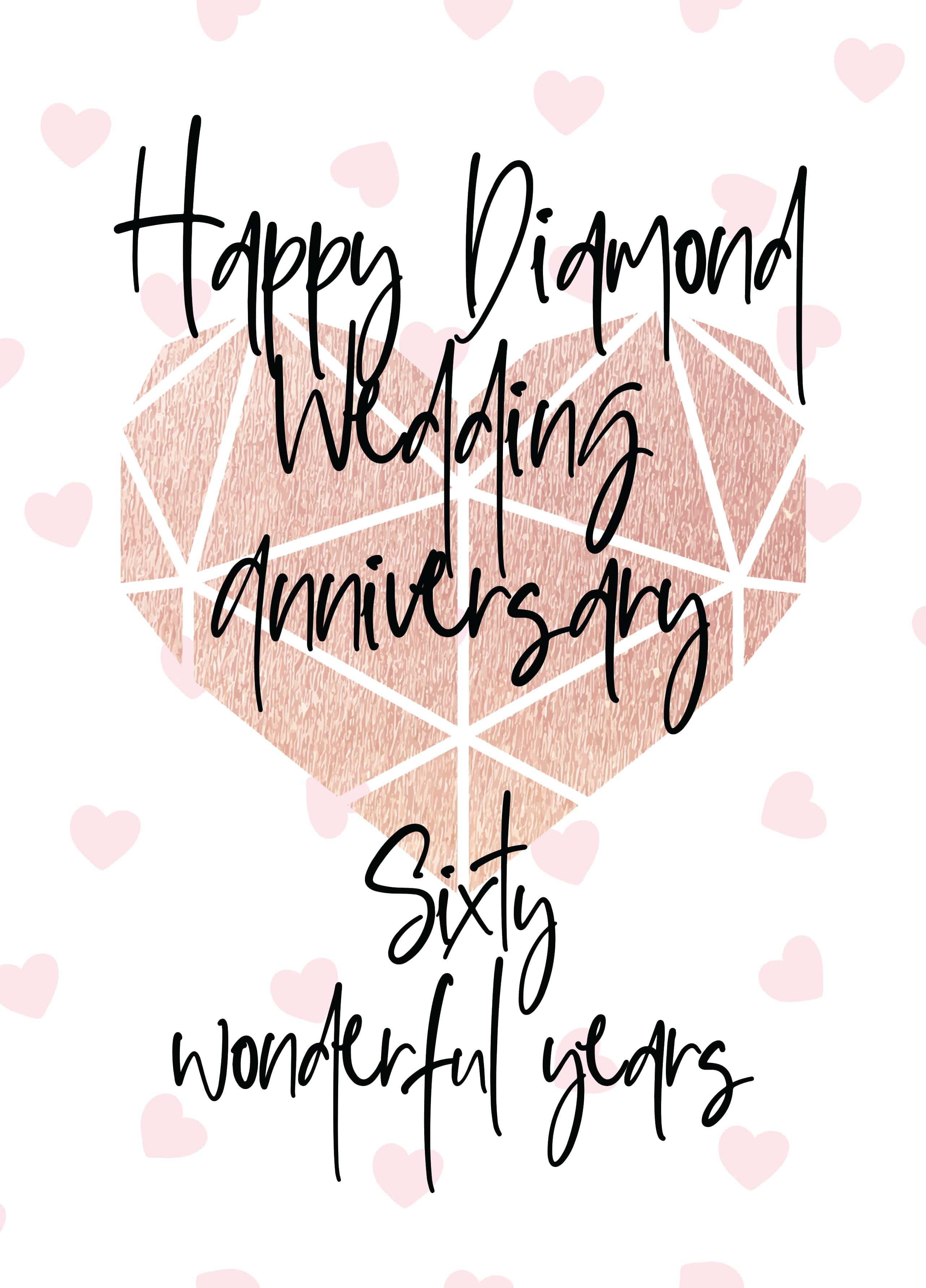 Happy 60th Anniversary Wishes Handmade Happy Diamond Anniversary Card
