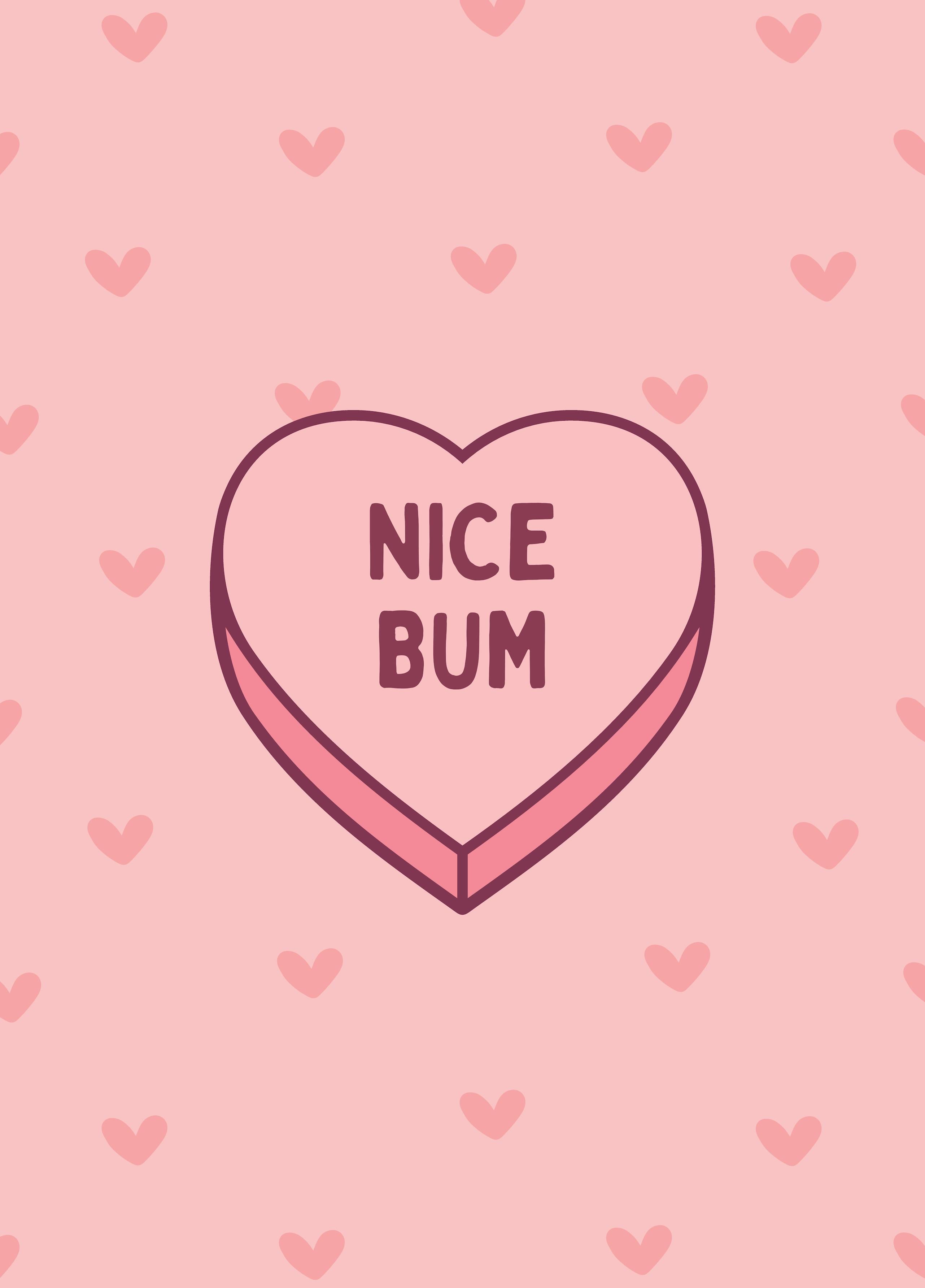 Nice Bum Candy Love Heart Card – Scribbler Cards & Gifts