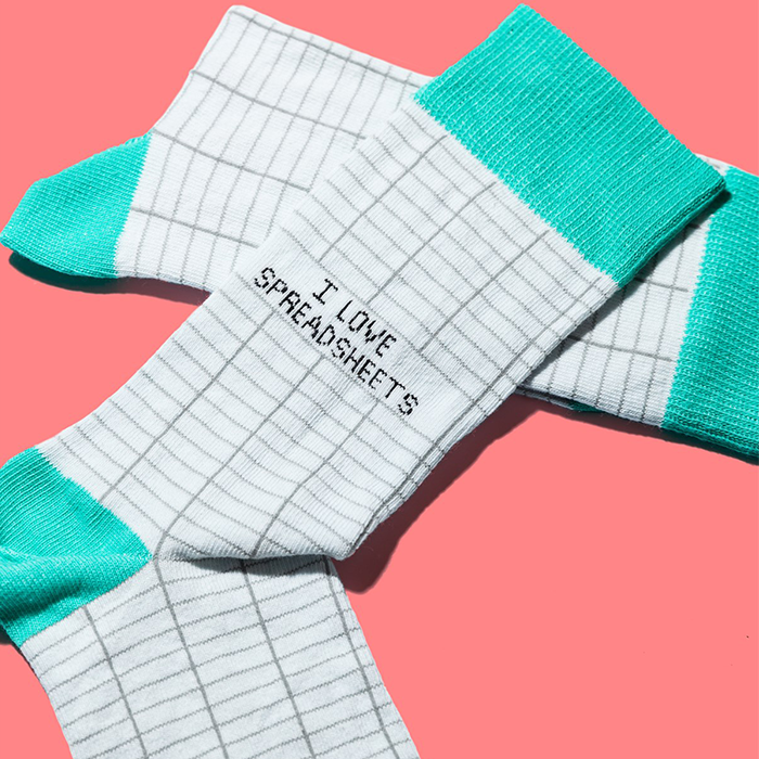 I Love Spreadsheets Socks – Scribbler Cards & Gifts