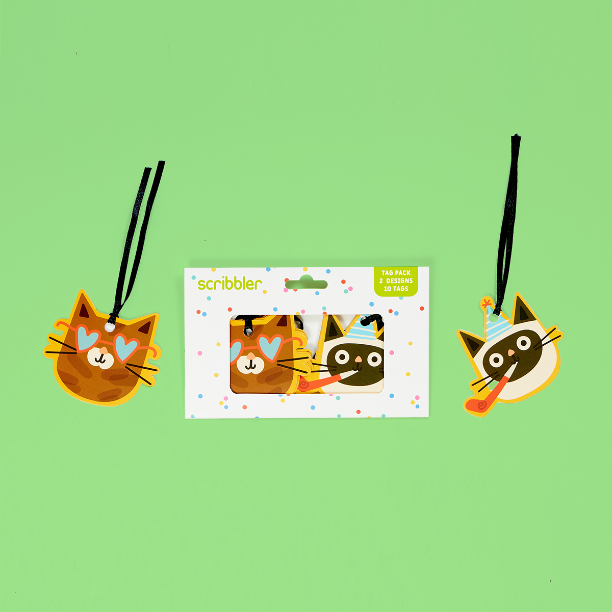 Party Cats Tag Pack – Scribbler Cards & Gifts