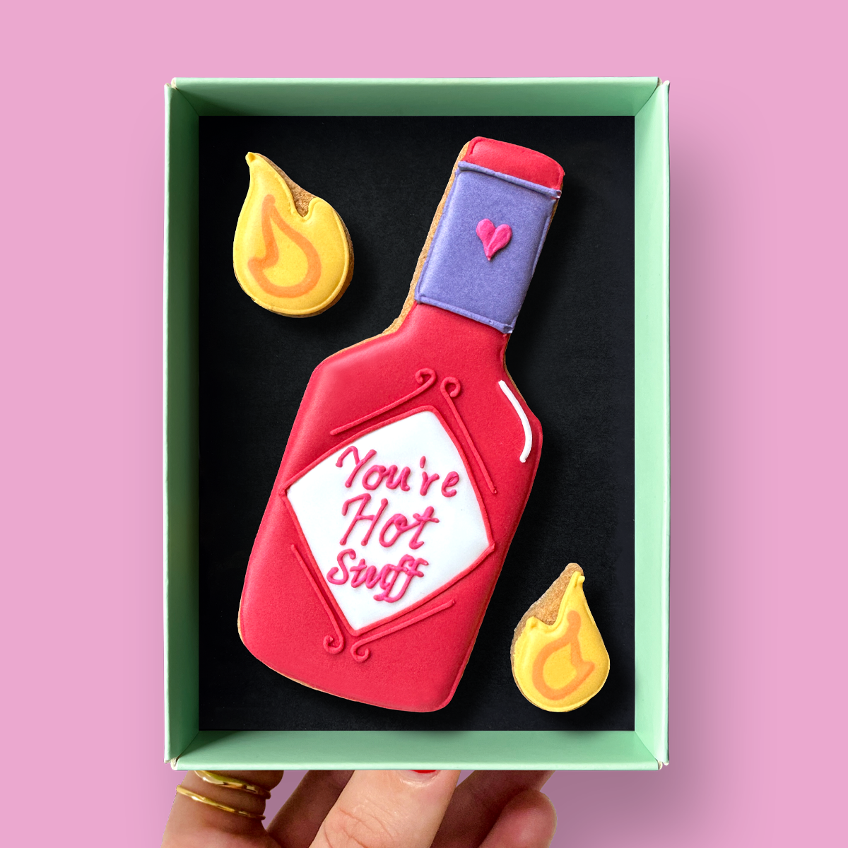 Hot Stuff Valentine's Letterbox Iced Cookie – Scribbler Cards & Gifts