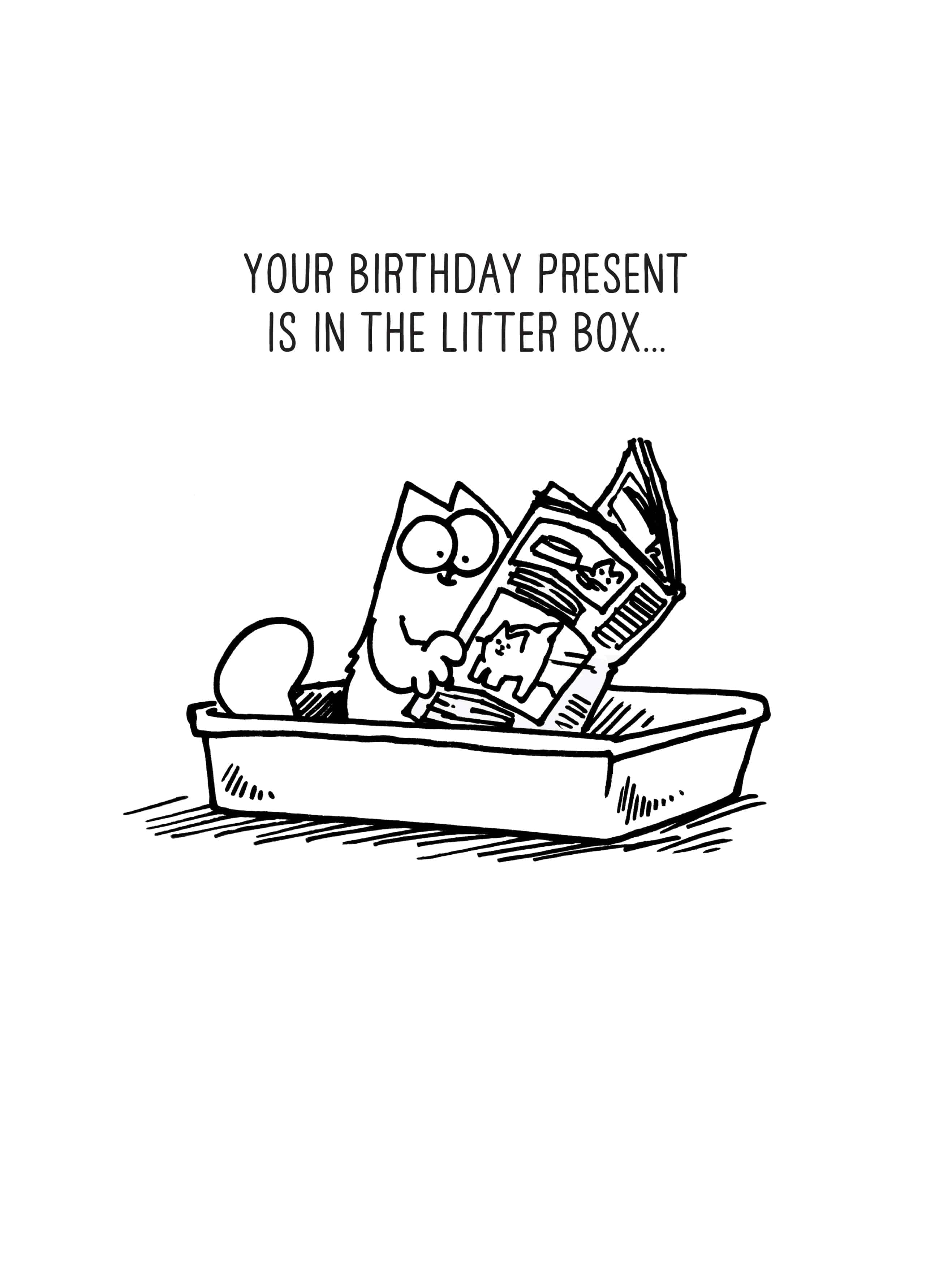 Simon's Cat Litter Box Birthday Card – Scribbler Cards & Gifts