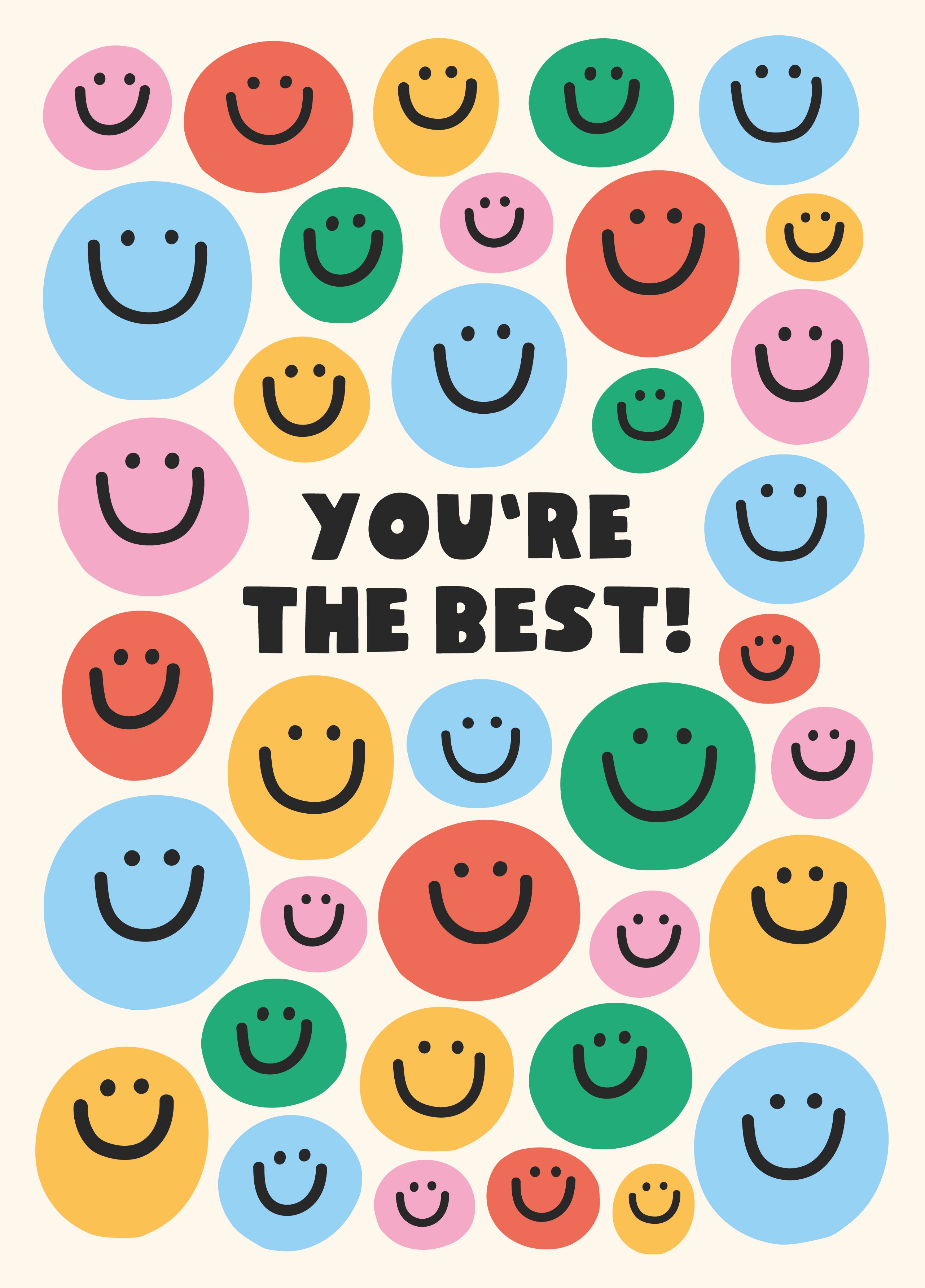 You're The Best Smiley Faces Card – Scribbler Cards & Gifts