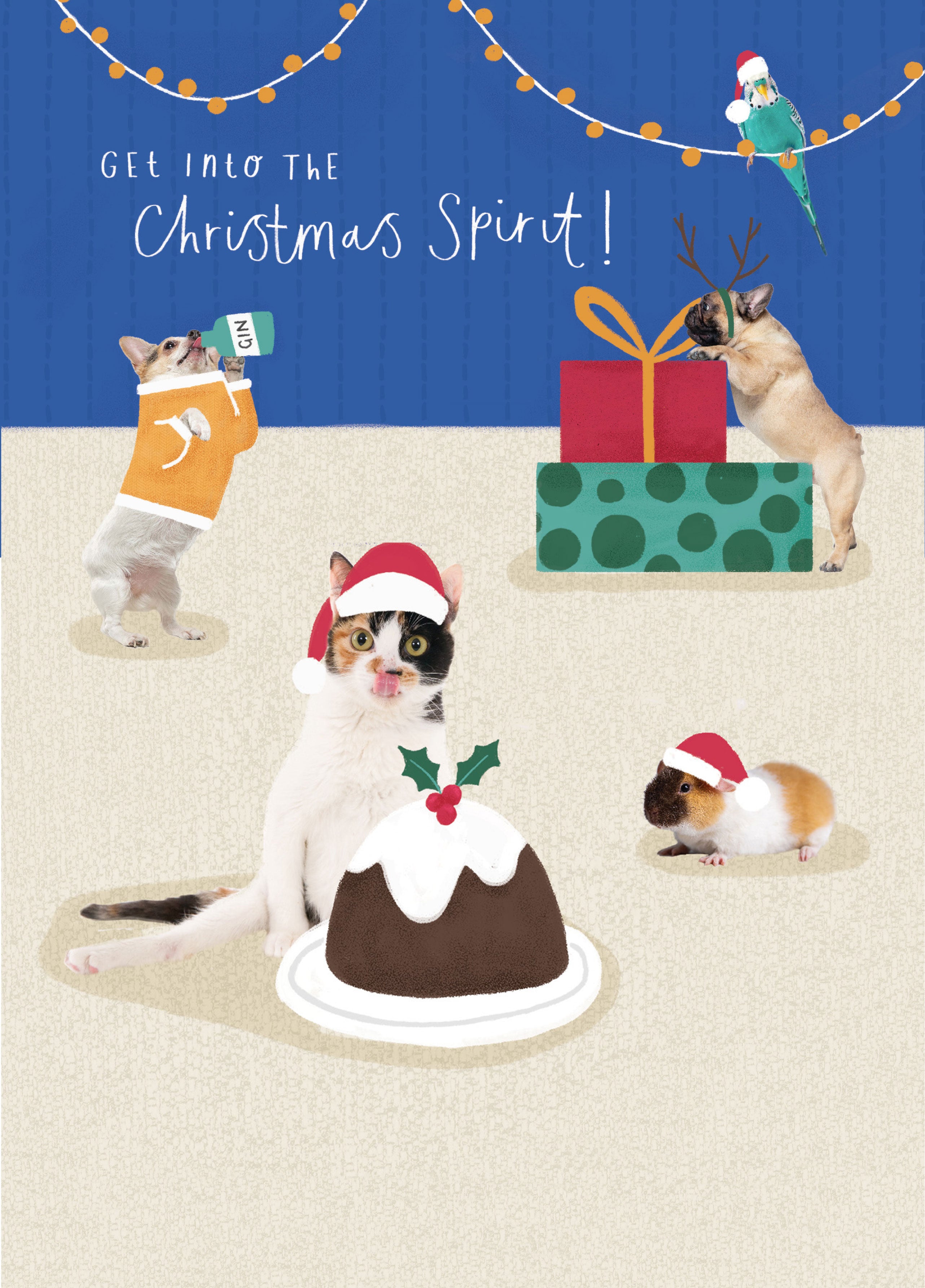 Festive Pets Christmas Spirit Card – Scribbler Cards & Gifts