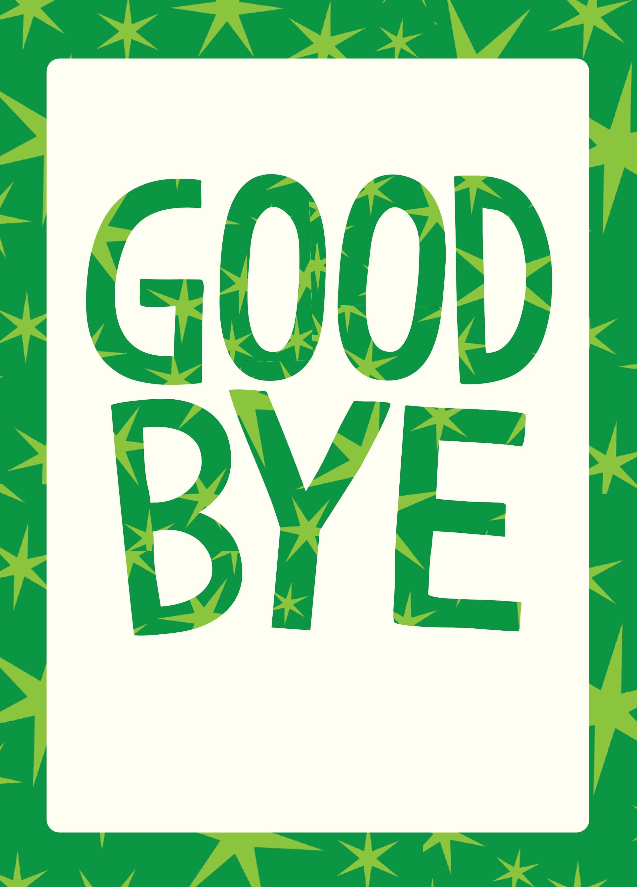 Green Starry Goodbye Card – Scribbler Cards & Gifts