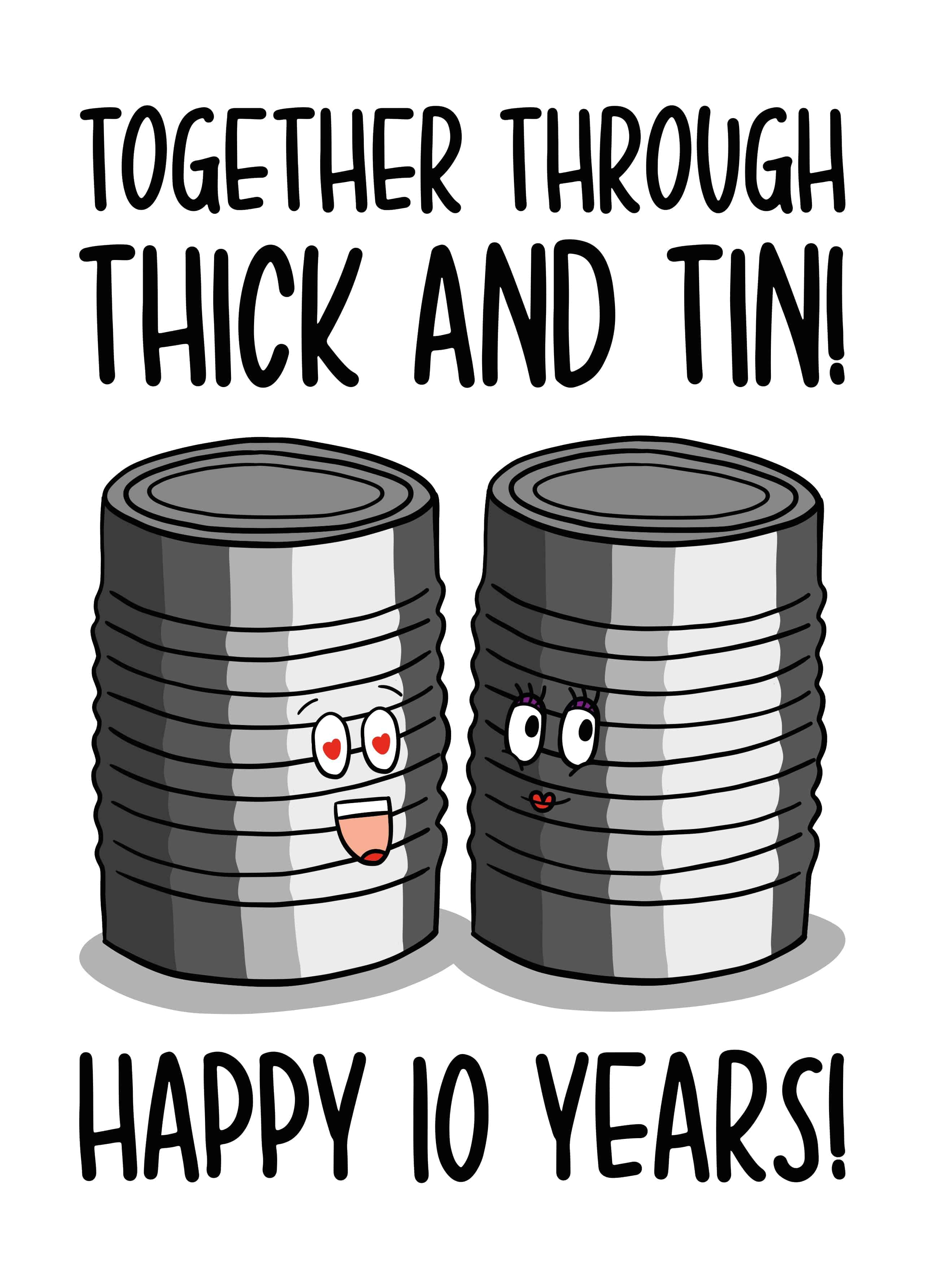 Tin 10 Year Anniversary Card – Scribbler Cards & Gifts