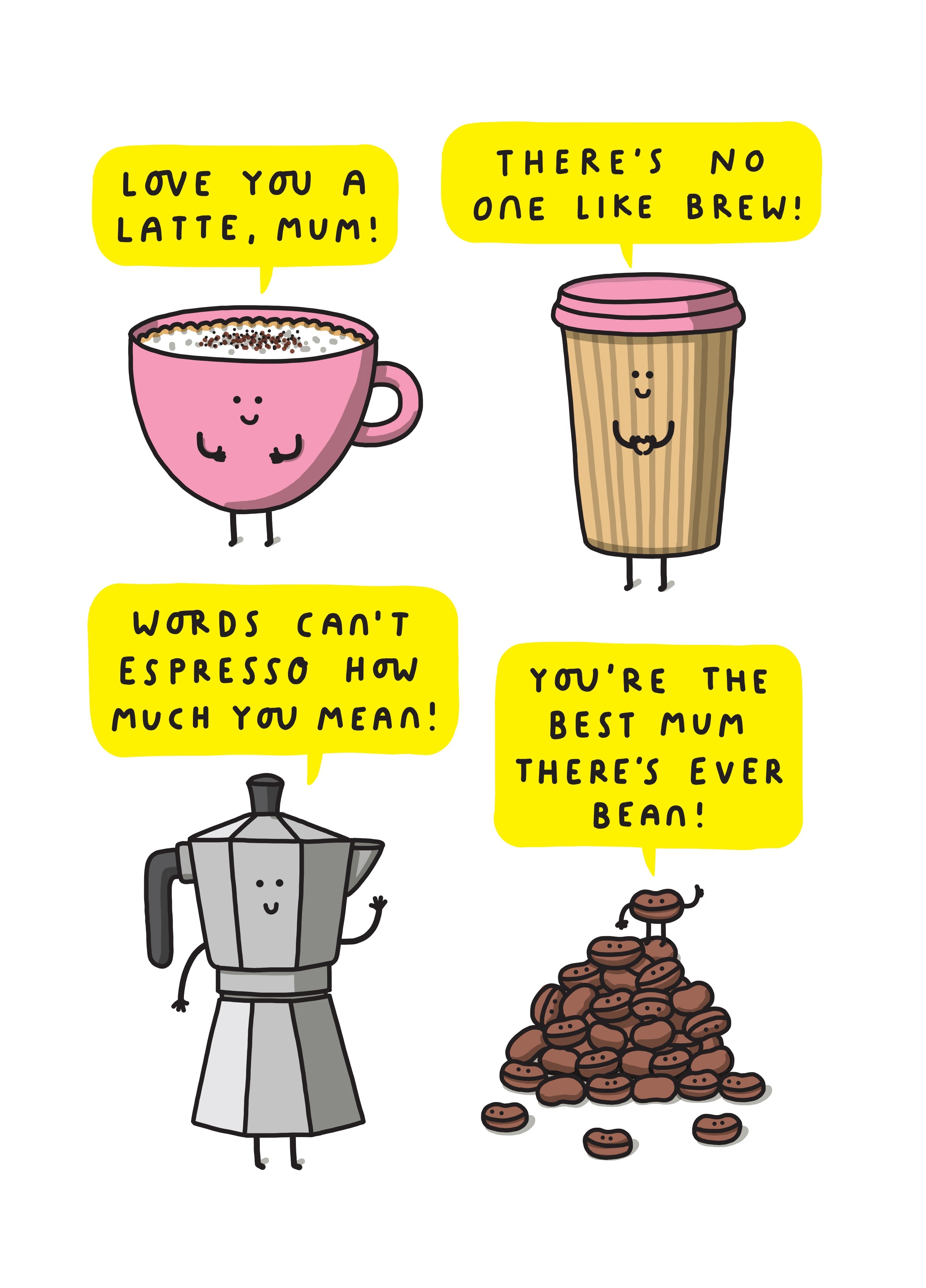 Best Mum There's Ever Bean Card – Scribbler Cards & Gifts