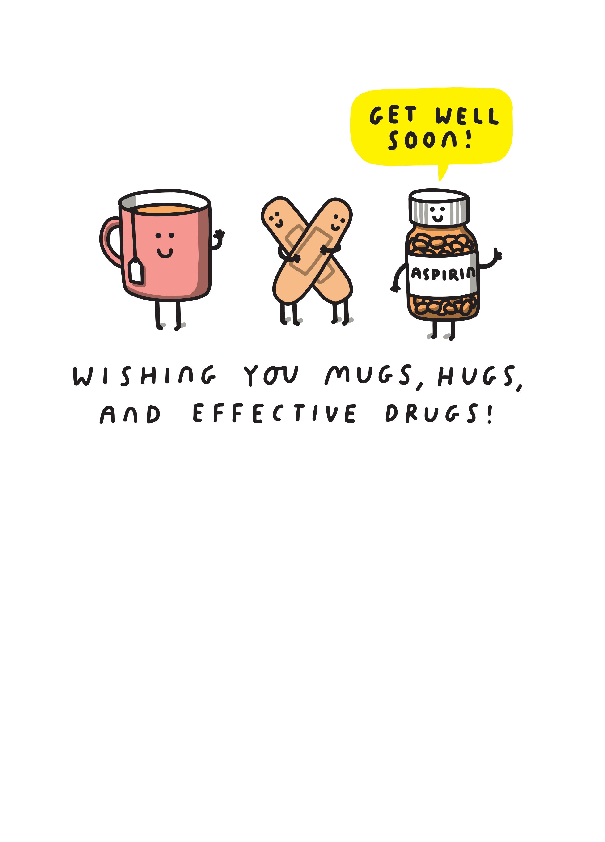 Wishing You Mugs, Hugs And Effective Drugs! Card – Scribbler Cards & Gifts