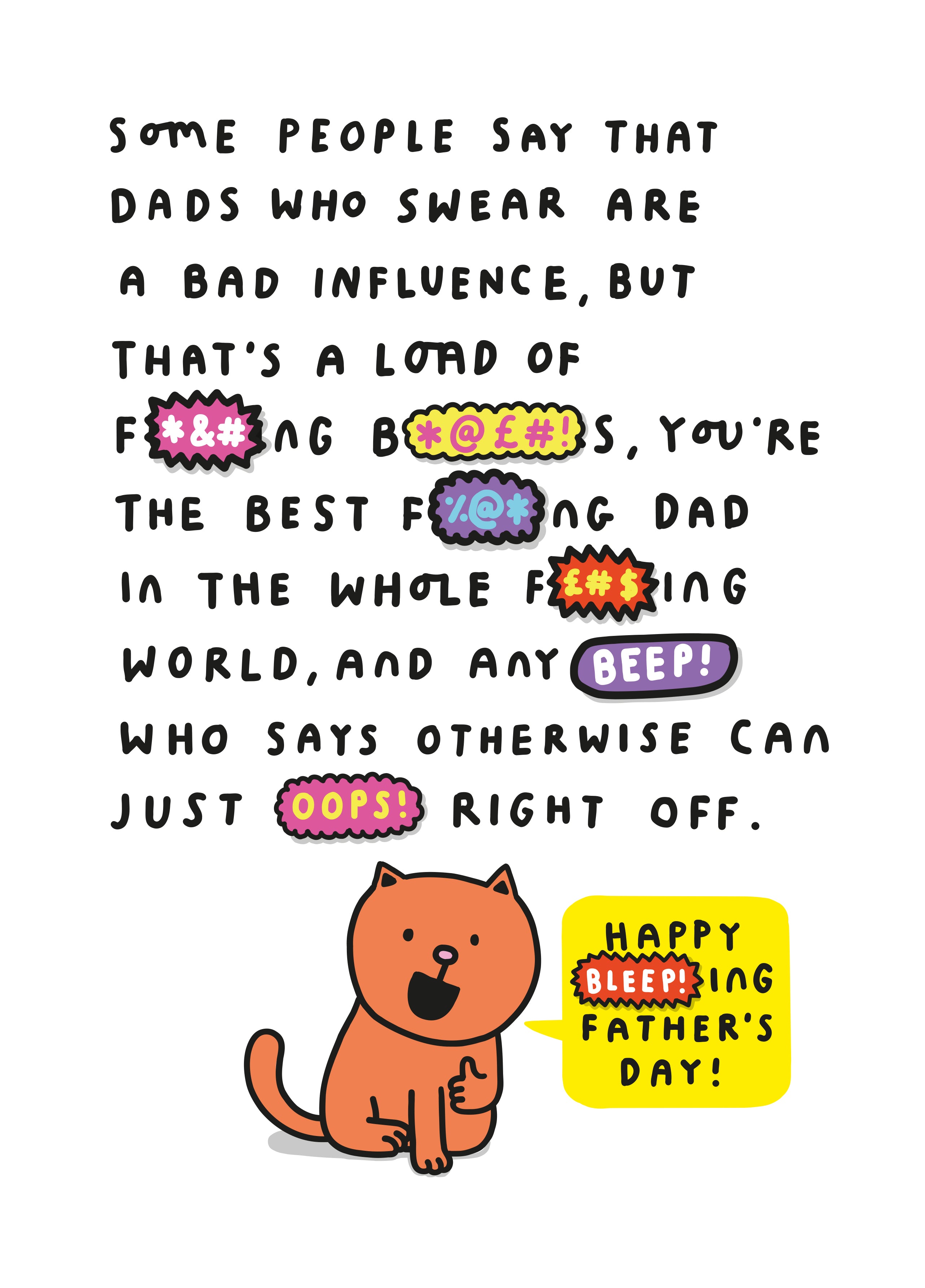 Happy BLEEPING Father's Day! Funny Dad Card – Scribbler Cards & Gifts