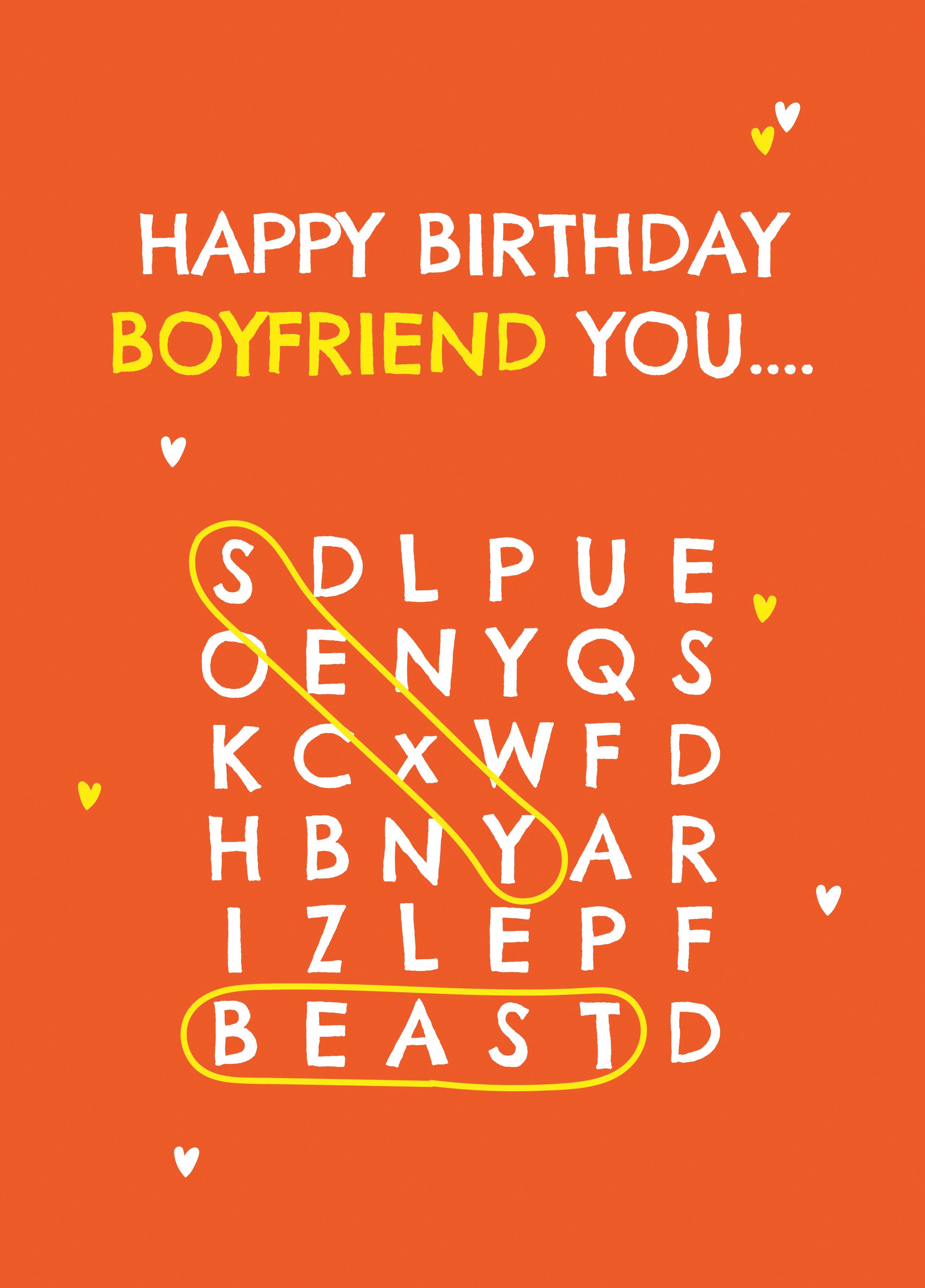 Boyfriend Wordsearch Birthday Card – Scribbler Cards & Gifts