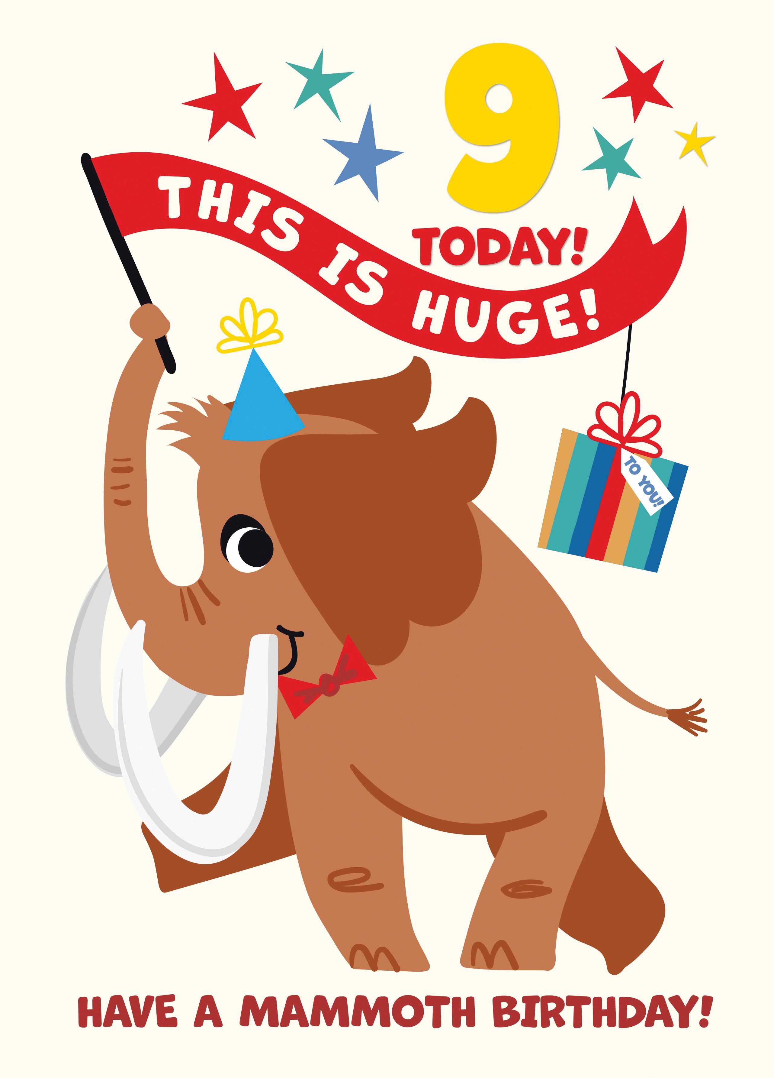 9 Today Mammoth Birthday Card – Scribbler Cards & Gifts
